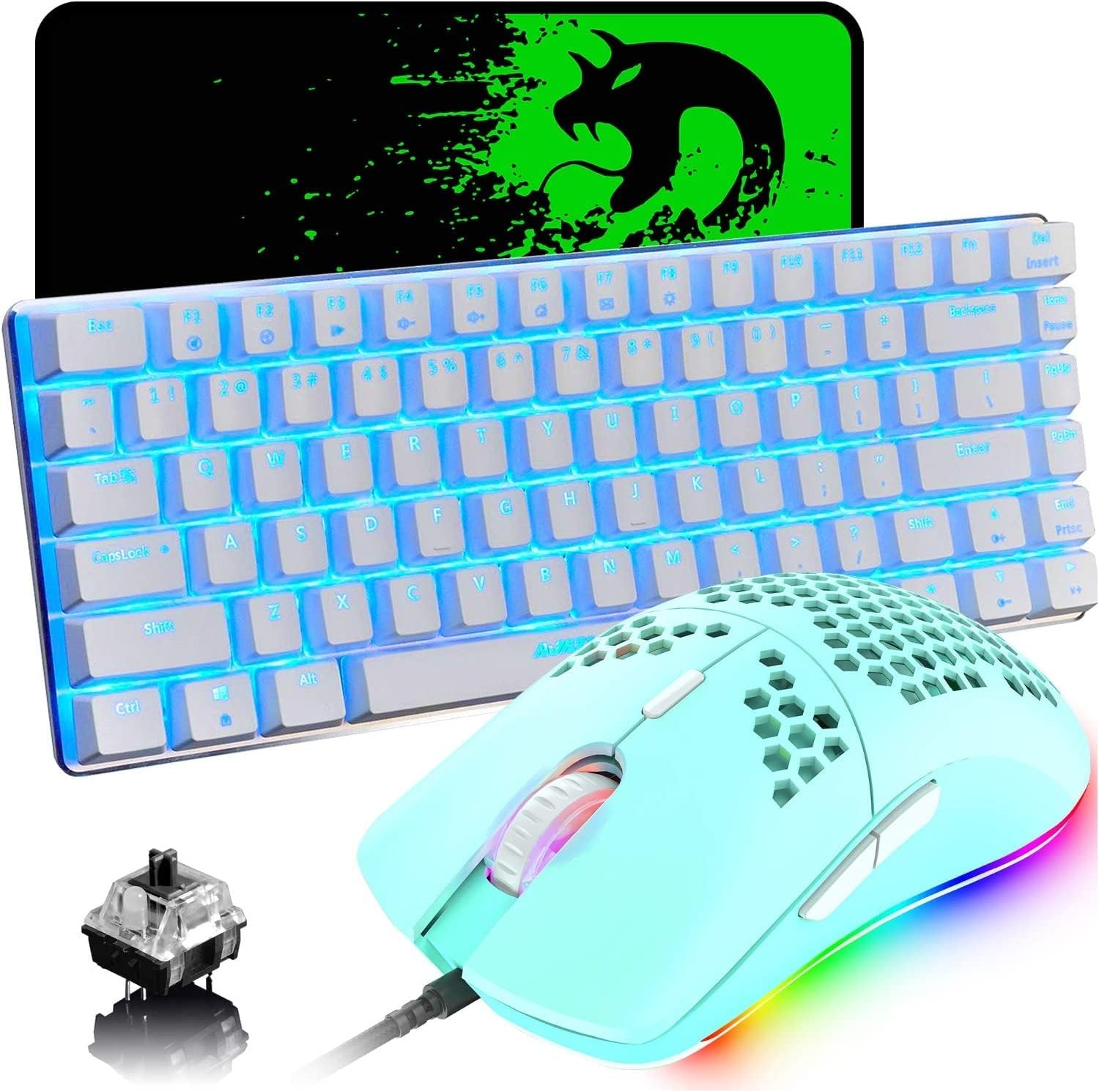 Amazon.com: Gaming Keyboard and Mouse,3 in 1 Blue LED Backlit Wired ...