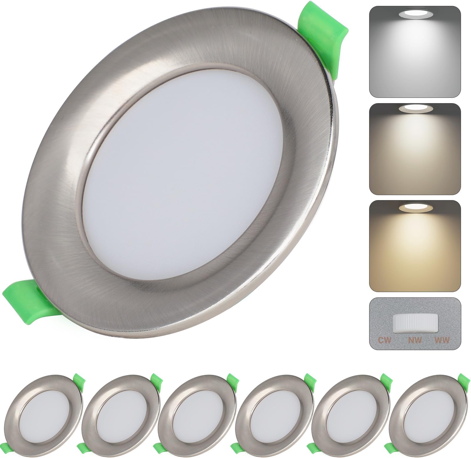 Benaep LED Recessed Ceiling Lights, 7W Ultra Slim LED Downlights, Warm ...