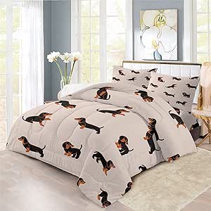 Cute Dachshund Design Comforter Set | Sausage Dog Pet Canine Lover ...