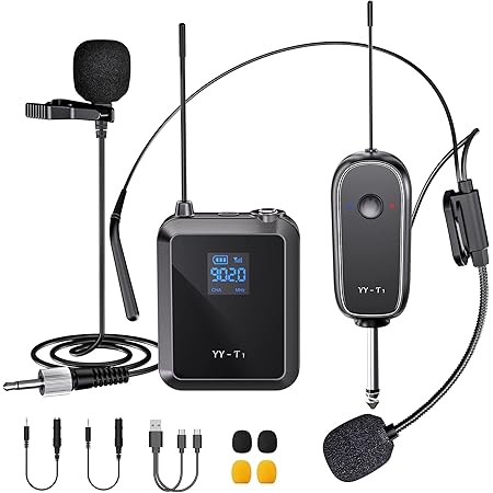 Amazon.com: Wireless Microphone System Headset Mic/Stand Mic/Lavalier ...