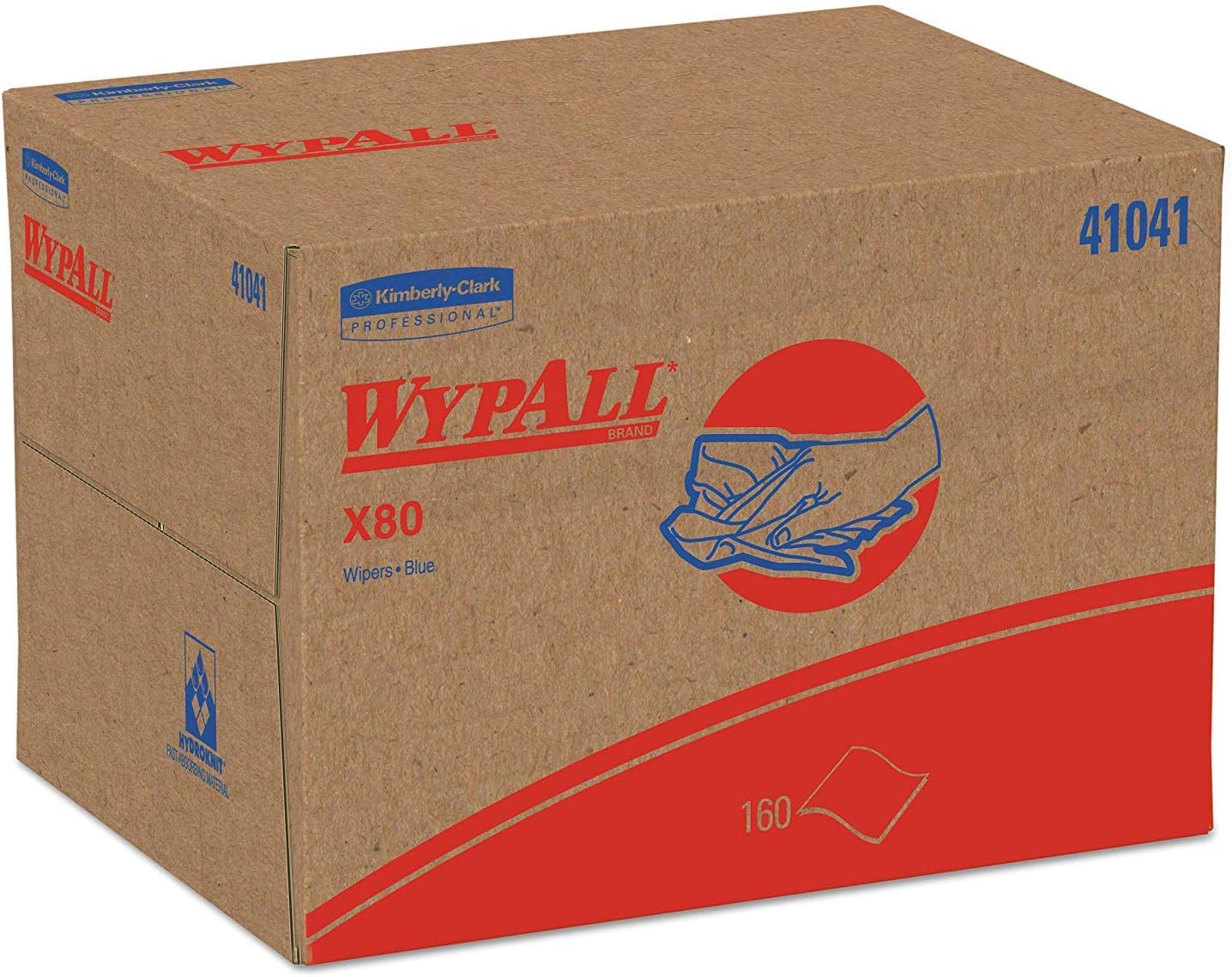 Buy WypAll 41041 X80 Cloths, BRAG Box, HYDROKNIT, Blue, 12 1/2 x 16 4/5 ...
