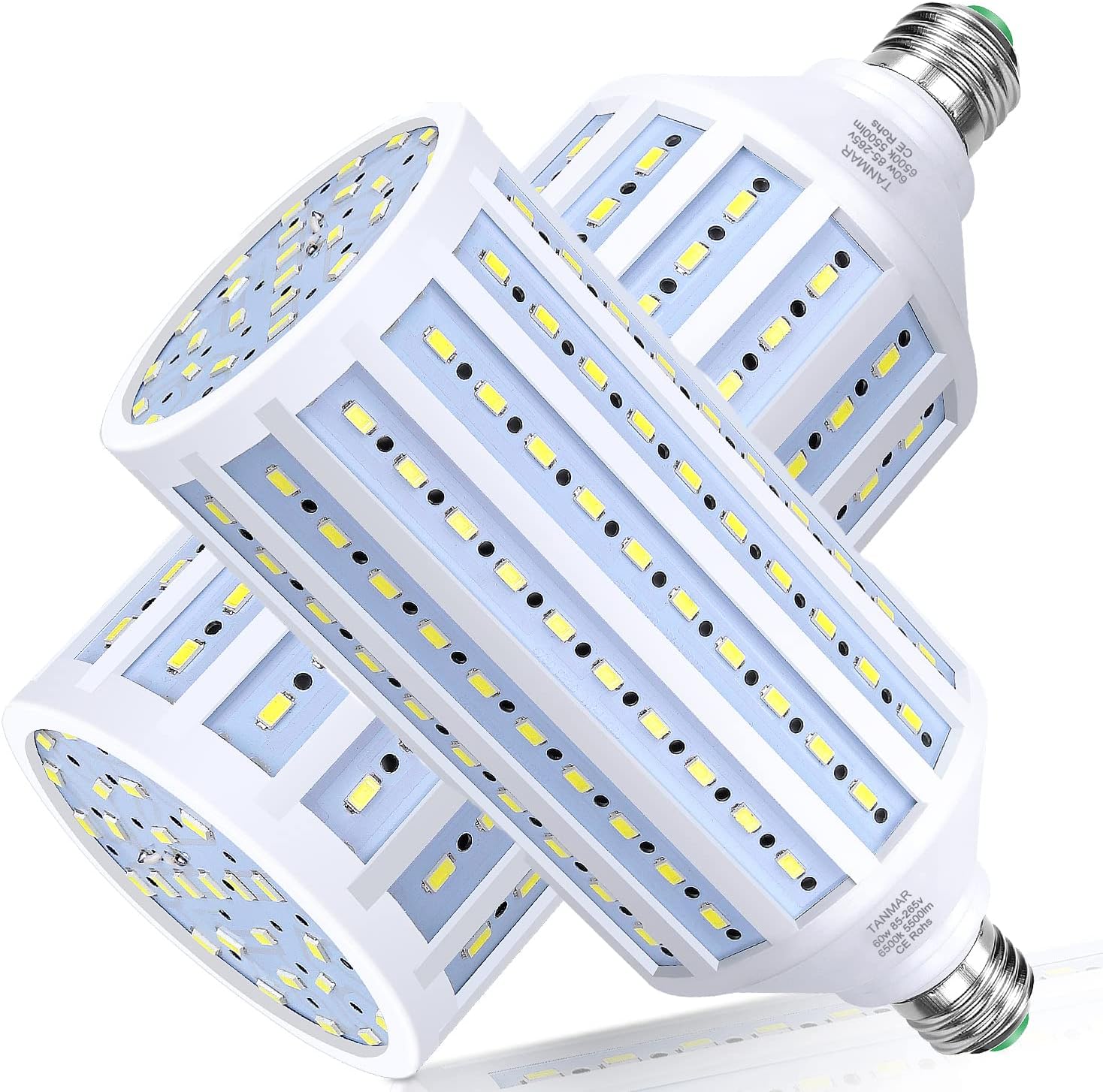 LED Corn Led Bulb 60W(500W Equivalent) 6000K Daylight White 6000 Lumens ...
