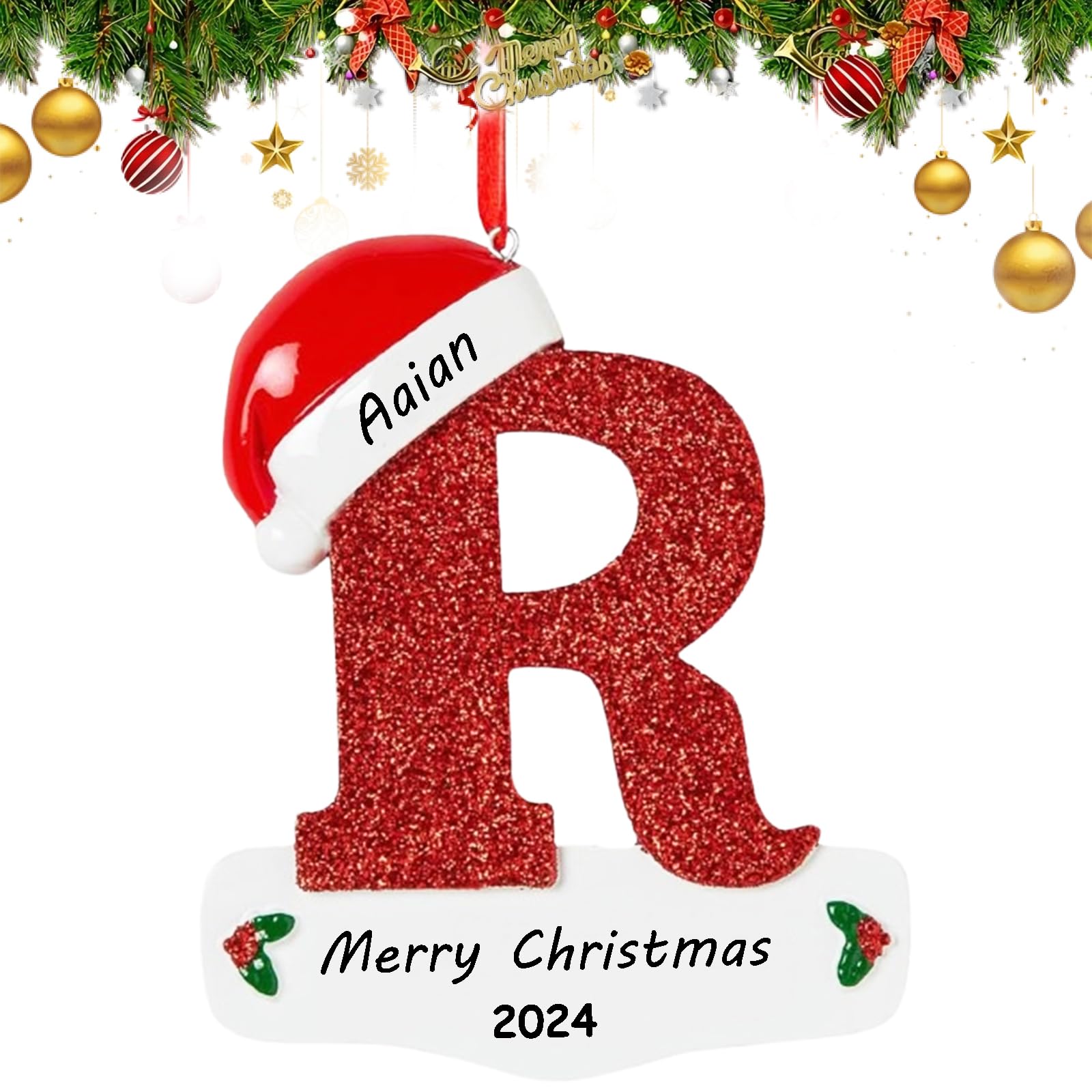 Amazon.com: Christmas Tree Ornaments,26 Pcs Christmas Stockings Letter ...