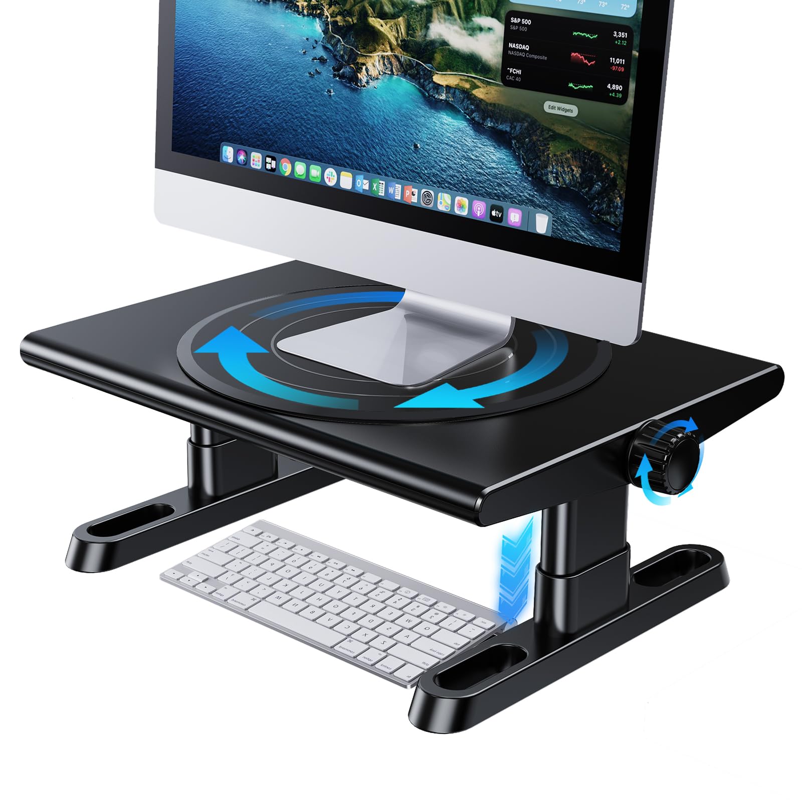 Amazon.com: NIFBANG Monitor Stand Riser for Desk,360°Rotation Freely ...