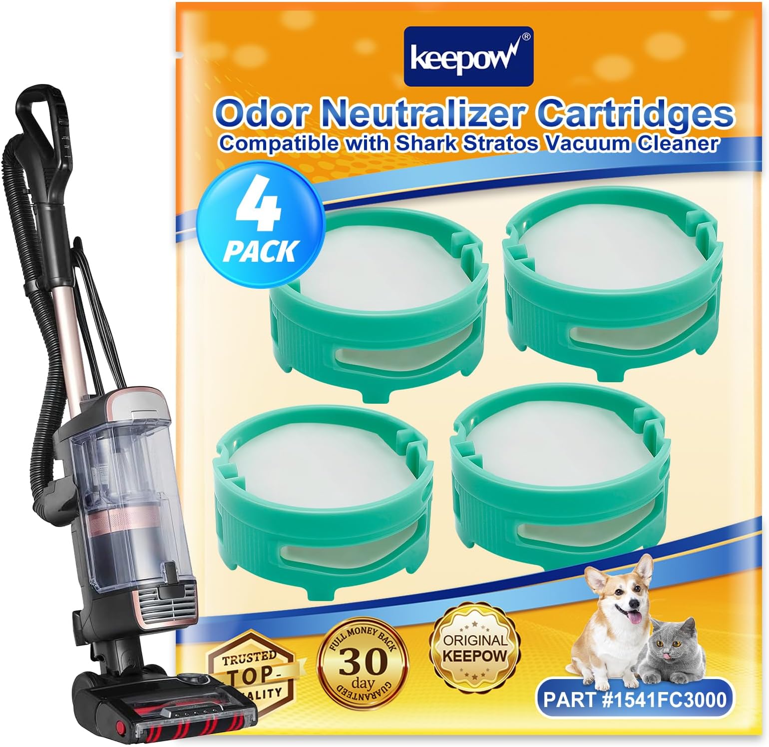 KEEPOW 4 Pack Odor Neutralizer Cartridge for Shark IZ400UK IZ400UKT ...