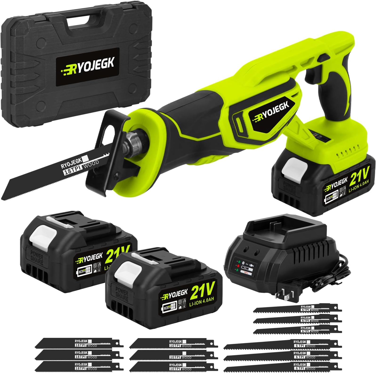 RYOBI ONE+ 18V Electric Cordless Pruning Reciprocating Saw with 2.0 Ah ...