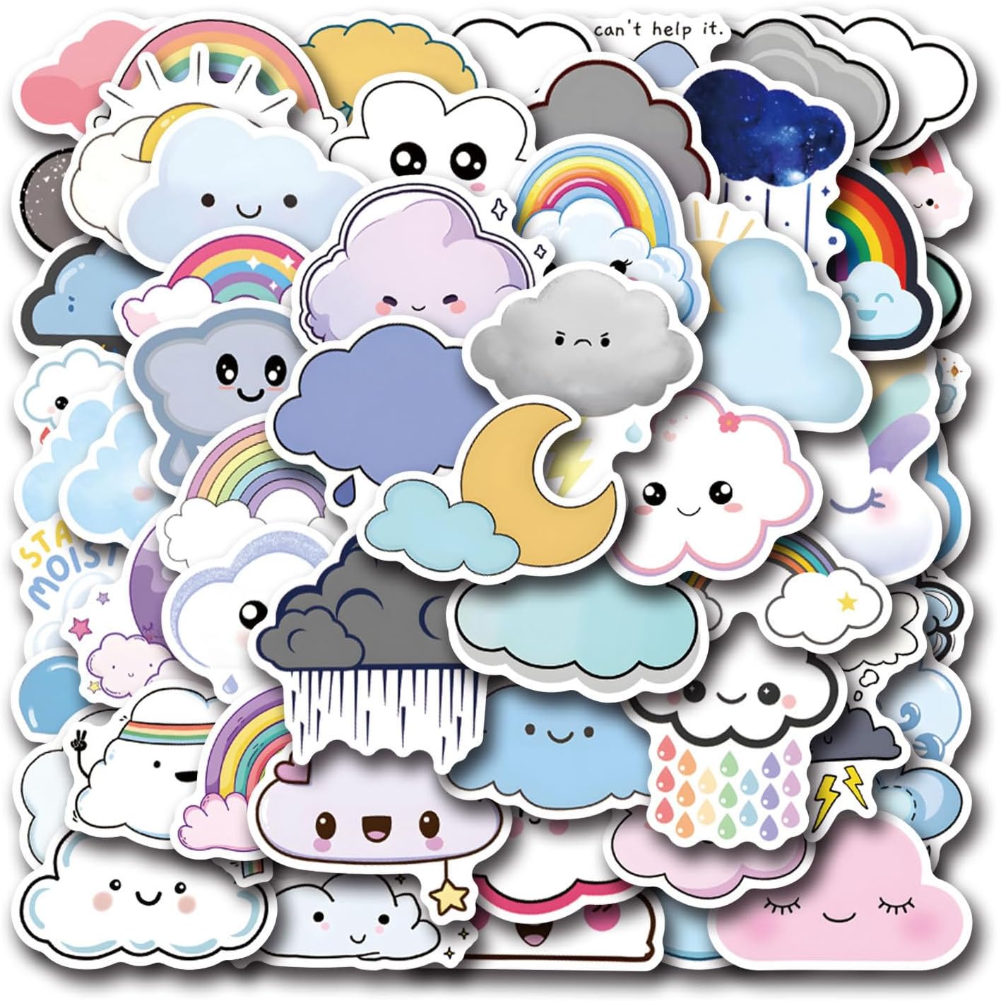Amazon.com: Cute Cloud Stickers 55PCS Cloudy Weather for Scrapbooking ...