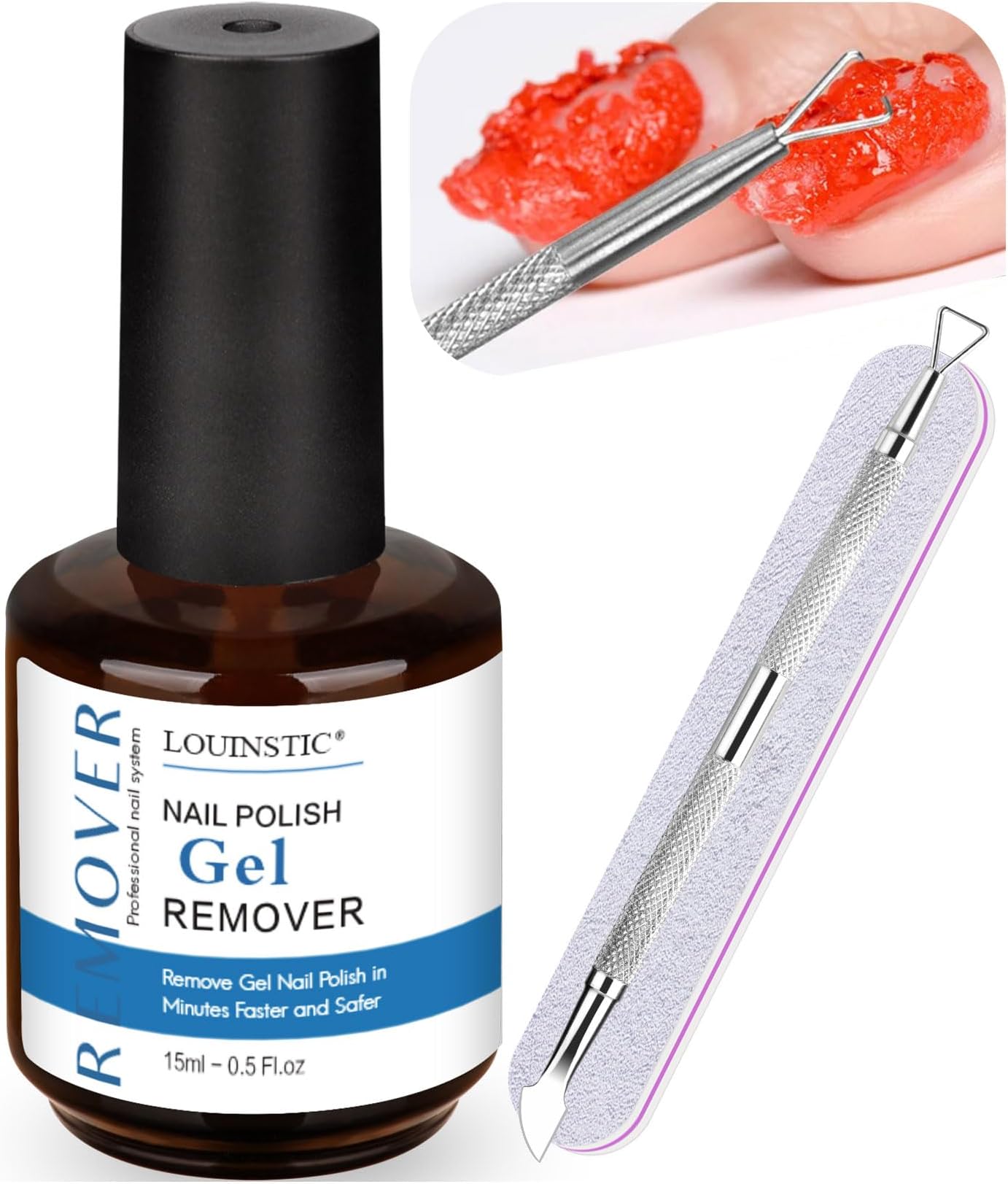 Amazon.com : LOUINSTIC Gel Polish Remover: Professional Gel Nail Polish ...