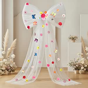 Amazon.com: Suncalla Giant Wildflower Bow Decoration, Flowers and ...