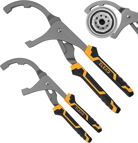 ELEAD Adjustable Oil Filter Wrench Set - 9" & 12" Oil Filter Pliers Oil ...