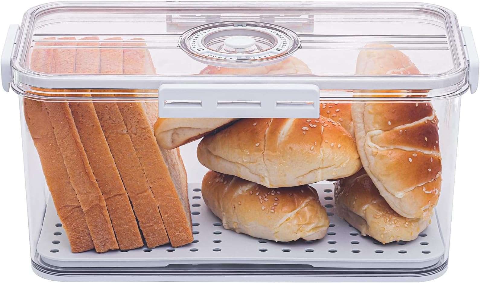 Amazon.com: BakedBin Corner Bread Box for Kitchen Countertop - Extra ...
