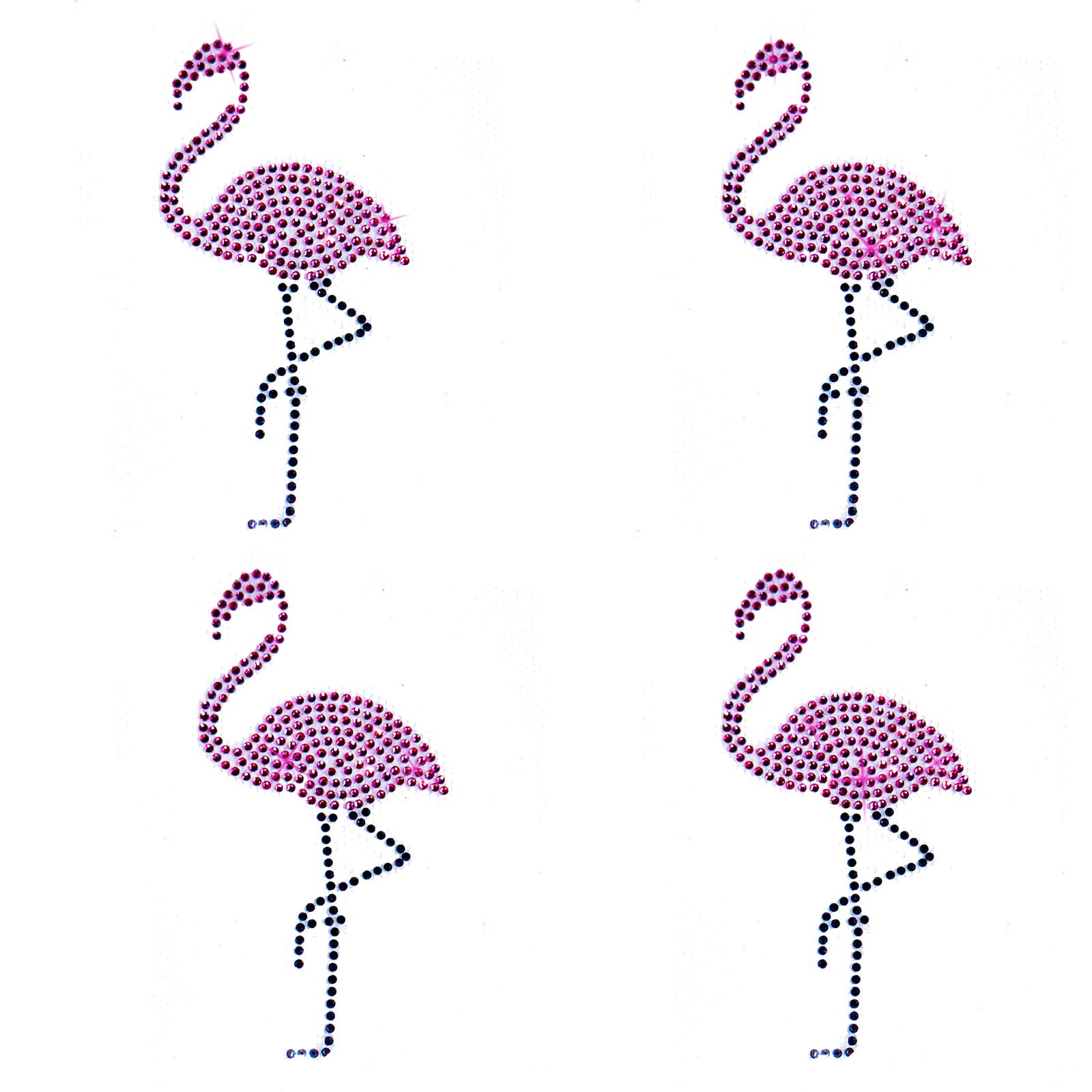 Amazon.com: 4 pcs Flamingo Pink and Black Rhinestones 3.5'' Height ...
