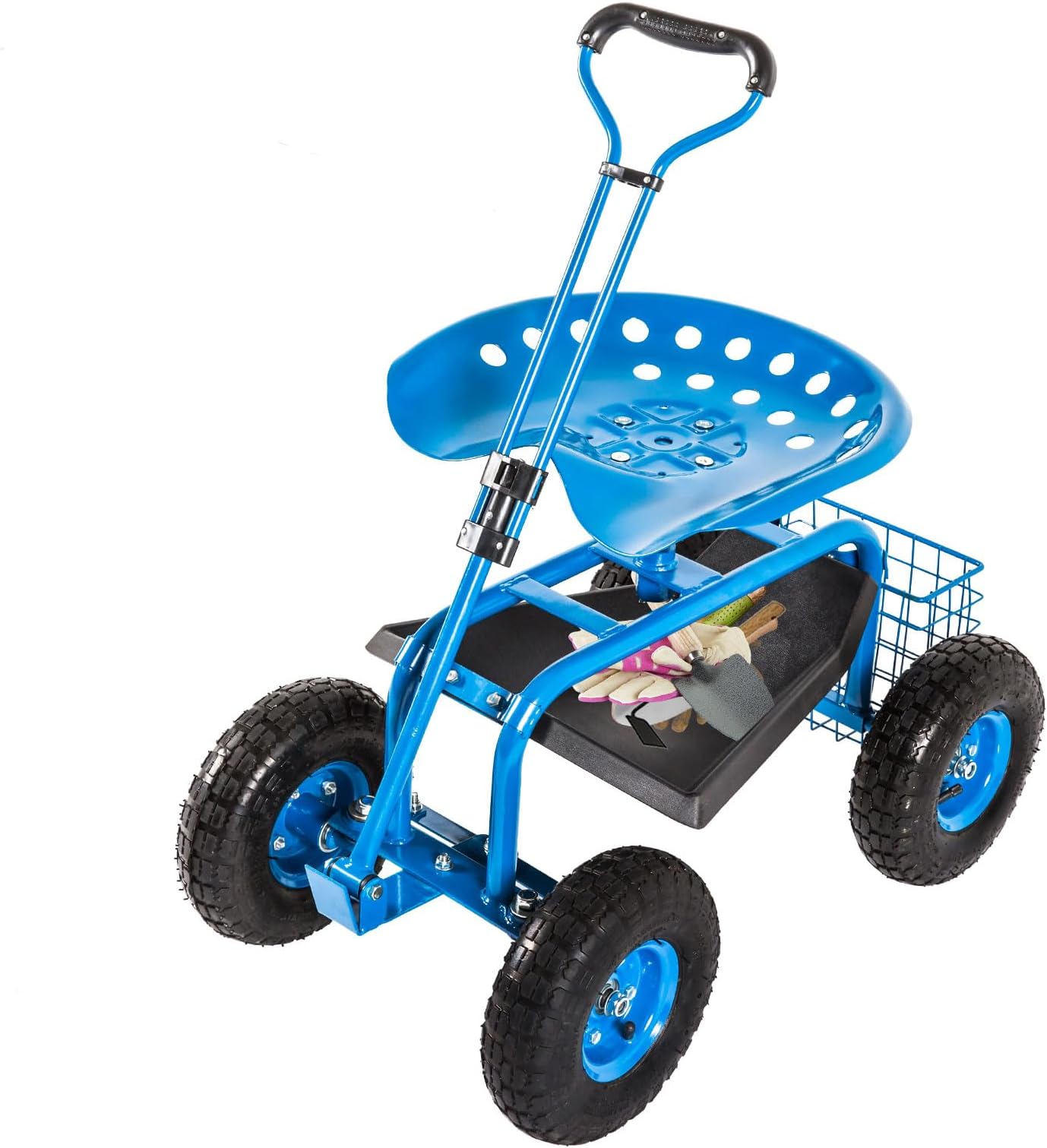 Amazon.com: Rolling Garden Tool Cart with Seat Heavy Duty Scooter with ...