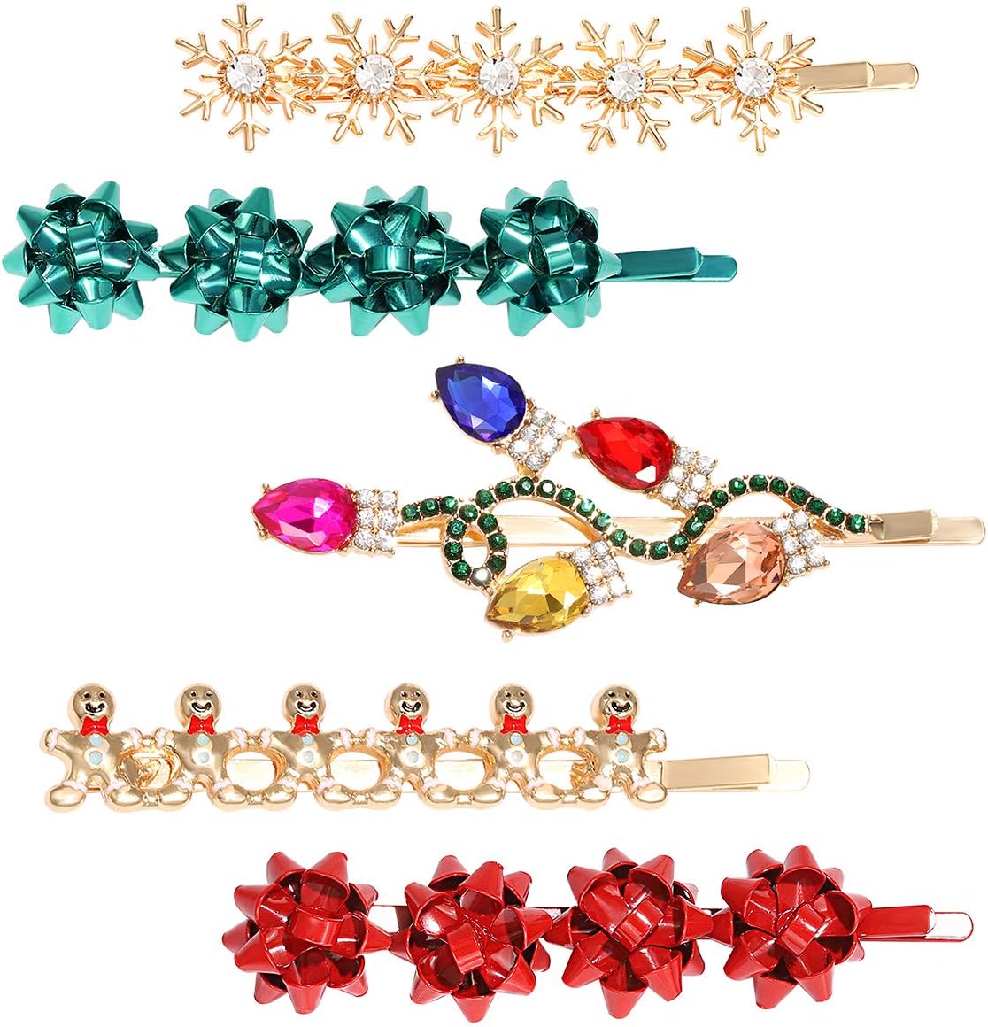Amazon.com : Vogueknock Snowflake Hair Clips Xmas Holiday Sparkly ...