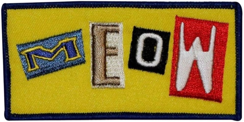 Amazon.com: Meow Cat Name Tag Patch Kitty Kitten Badge Symbol ...
