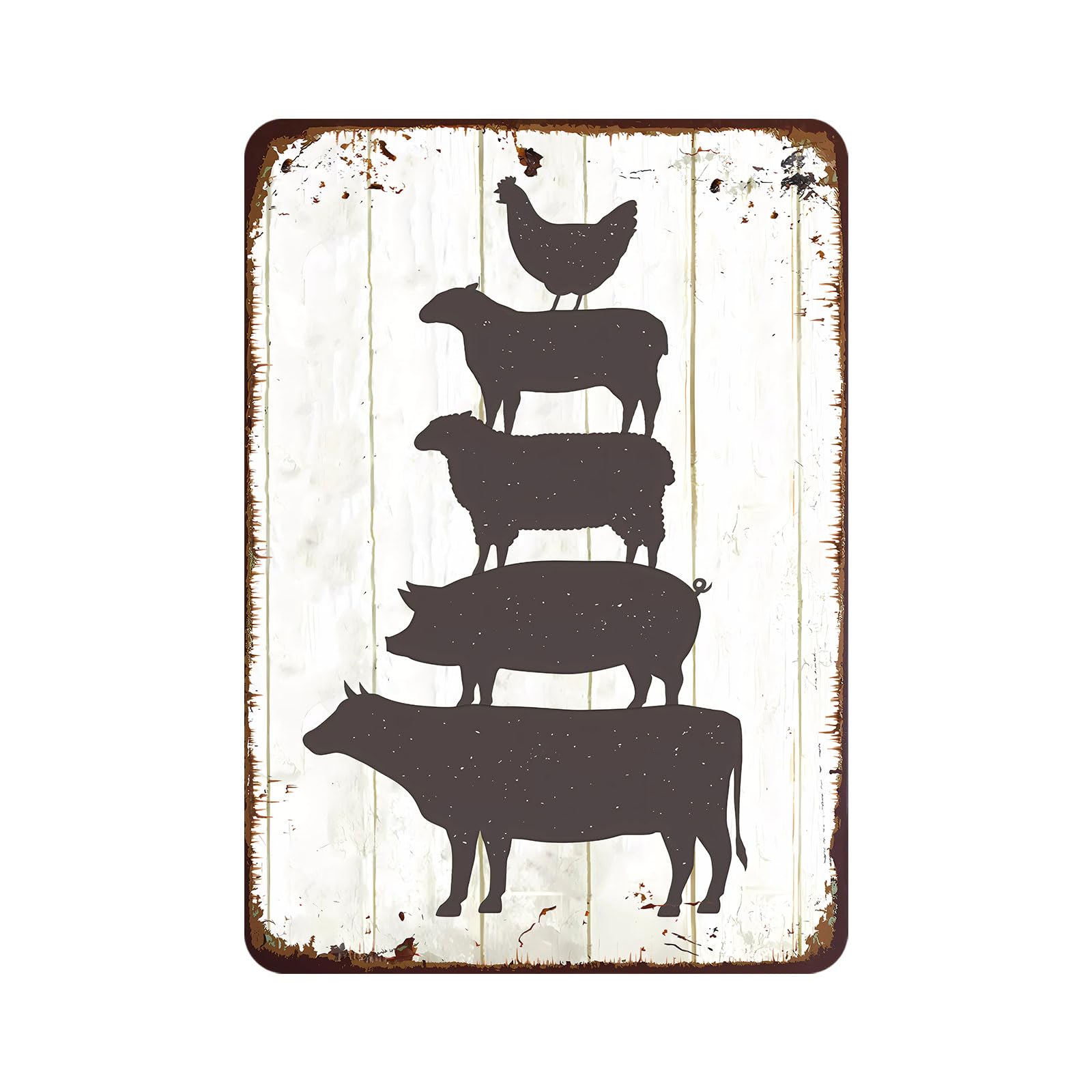 Amazon.com: Chic Farm Animals Metal Sign Vintage Style Wall Decor for ...
