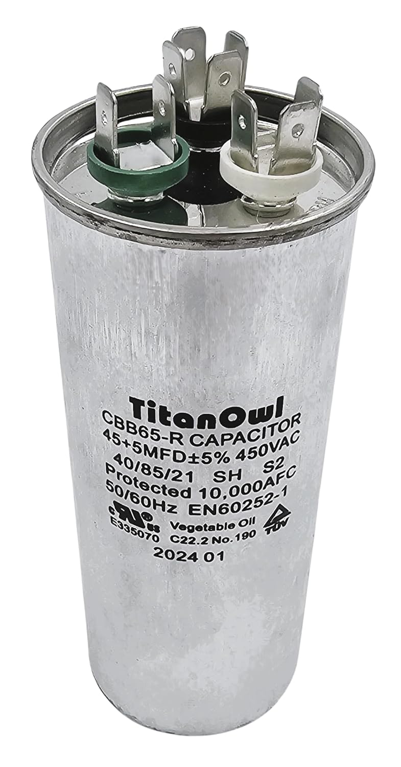 70+7.5 uF ±5% 70/7.5 MFD 370/450 VAC CBB65 Dual Run Start Round ...
