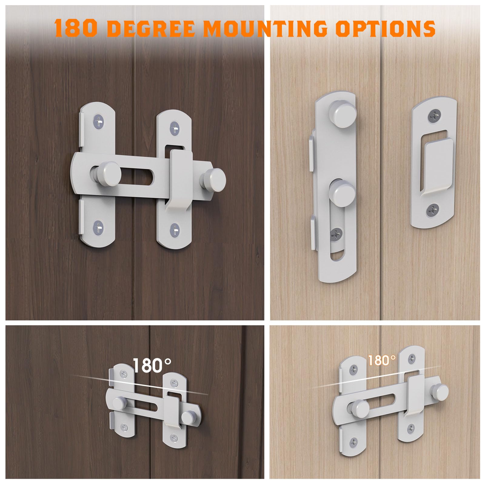 Snapklik.com : Barn Door Lock Latches, Matte Black Stainless Steel Flip ...