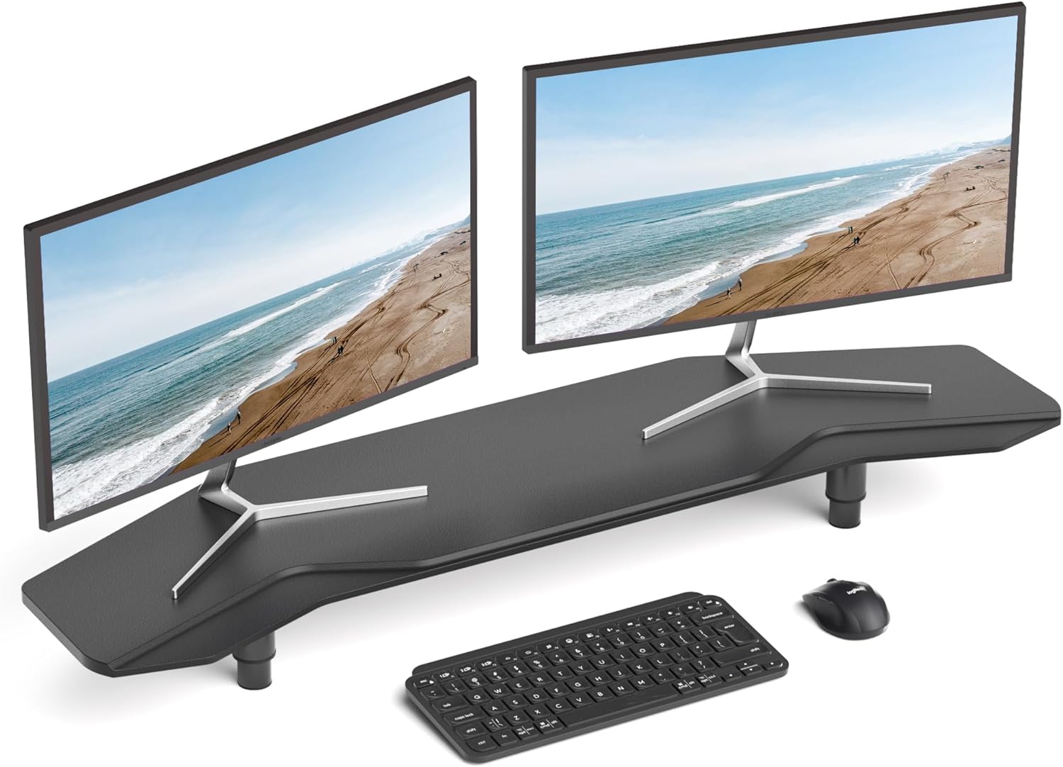 Amazon.com: AFOOYO 39.4 Inch Dual Monitor Stand Riser Black,Plane Wing ...