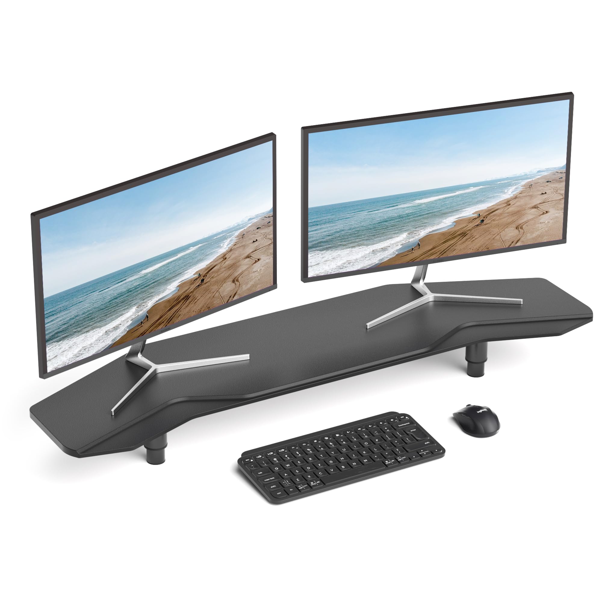 Snapklik.com : 39.4 Inch Dual Monitor Stand Riser Black,Plane Wing ...