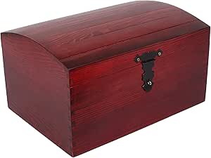 Amazon.com: Creative Deco Large Wooden Storage Box Burgundy with Hinged ...