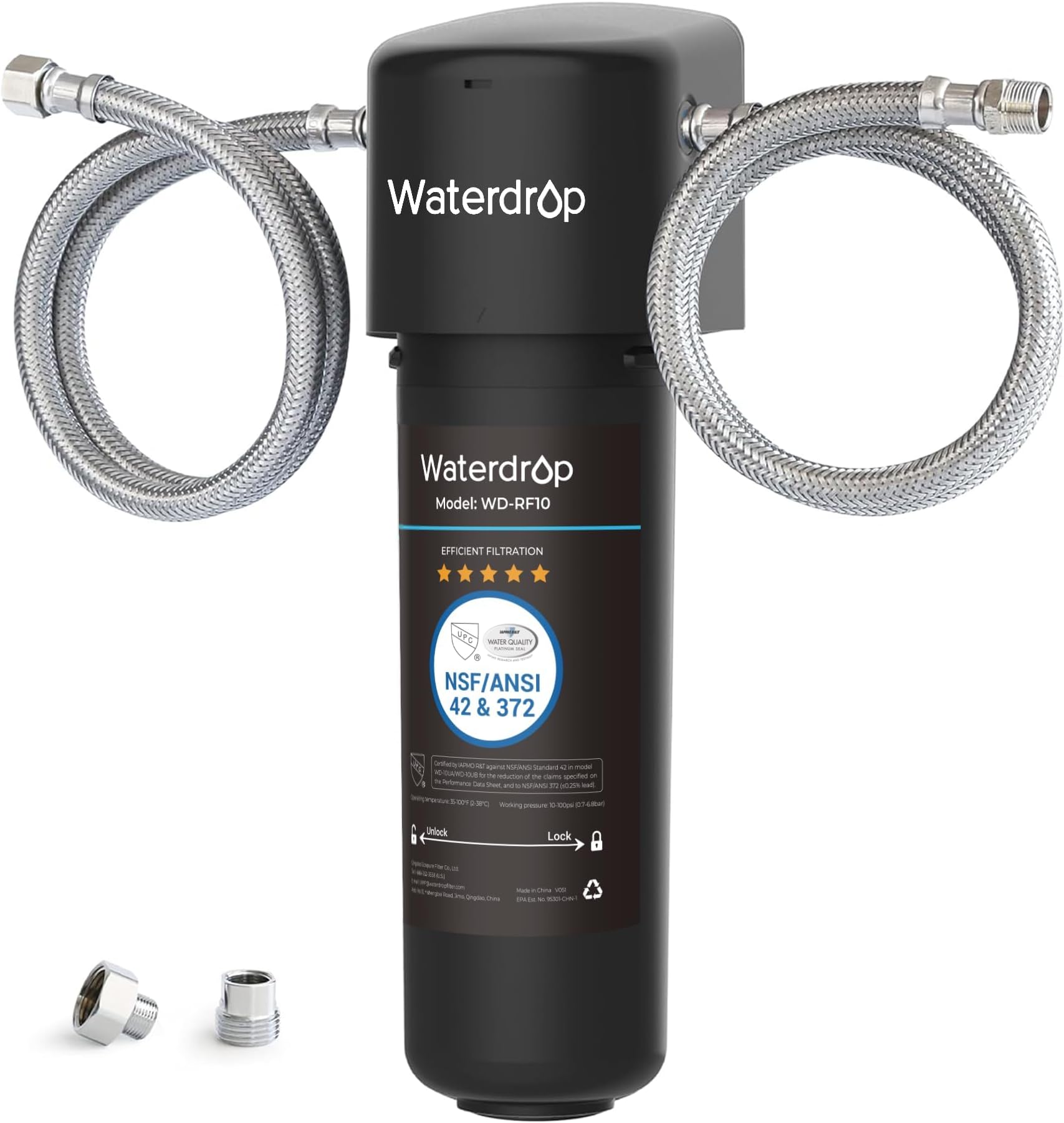 Waterdrop 10UA Under Sink Water Filter System, 8K Gallons High Capacity ...