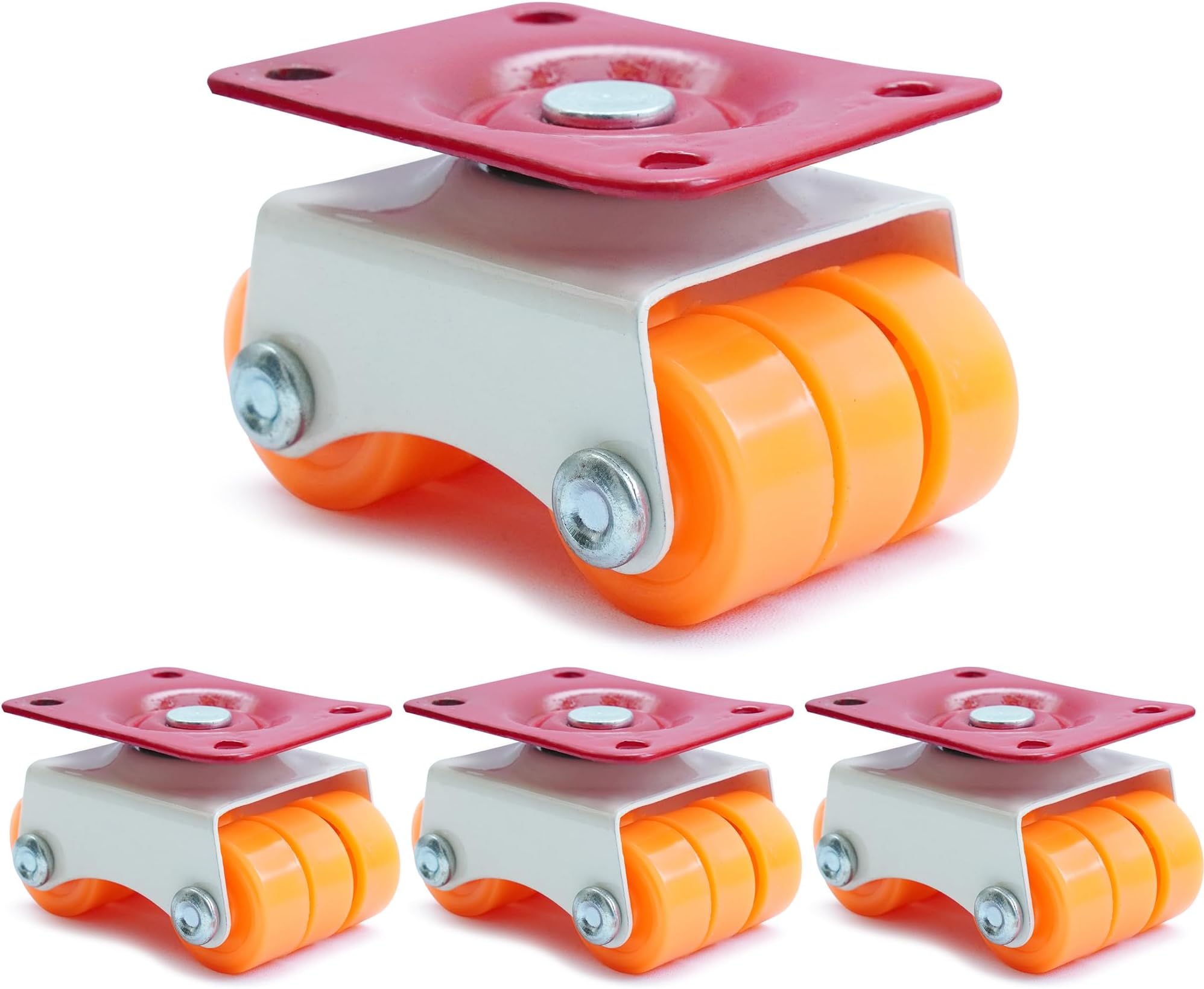 Caneuf 360° Rotation 6-Wheels Mini Revolving Castor Wheel | Orange ...
