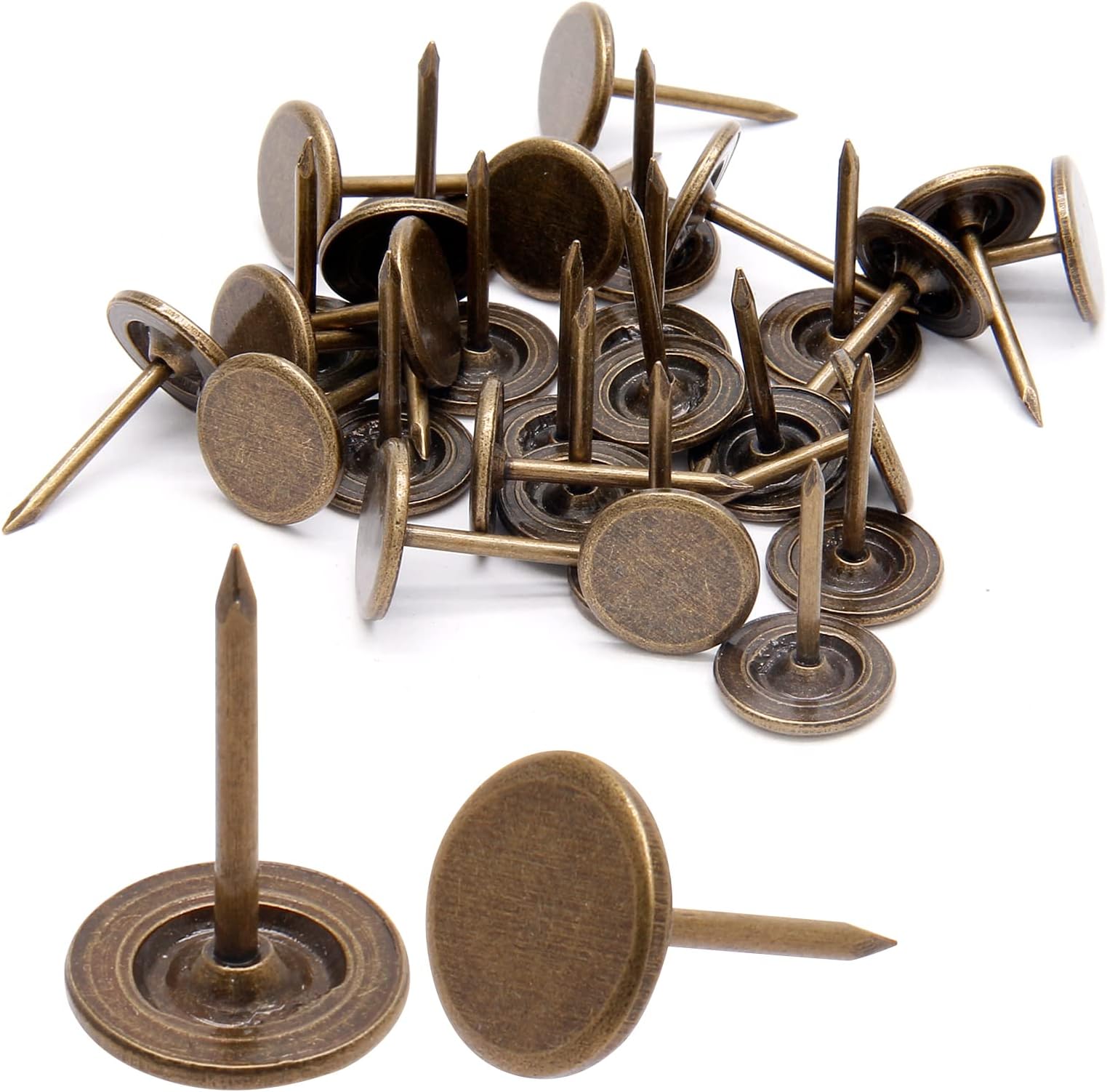 Amazon.com: Piutouyar 17mm / 0.67 Inch Flat Head Thumb Tacks, Bronze ...