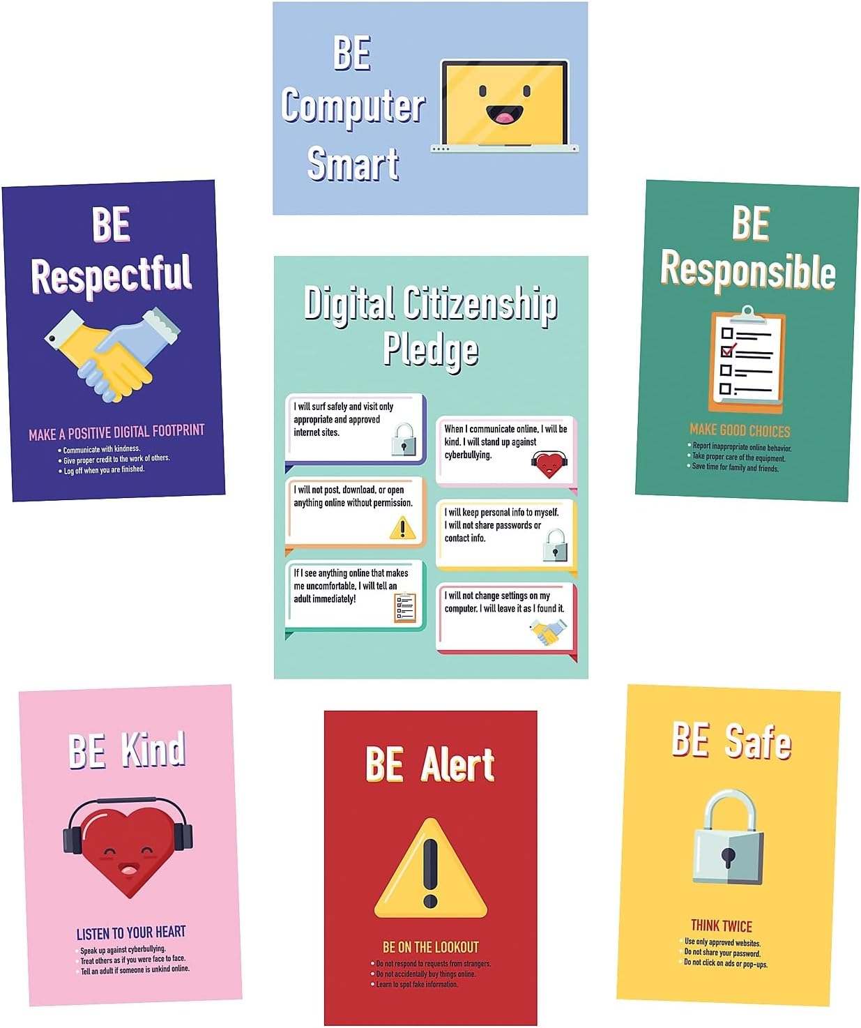 Amazon.com: Carson Dellosa – Digital Citizenship Bulletin Board Set ...