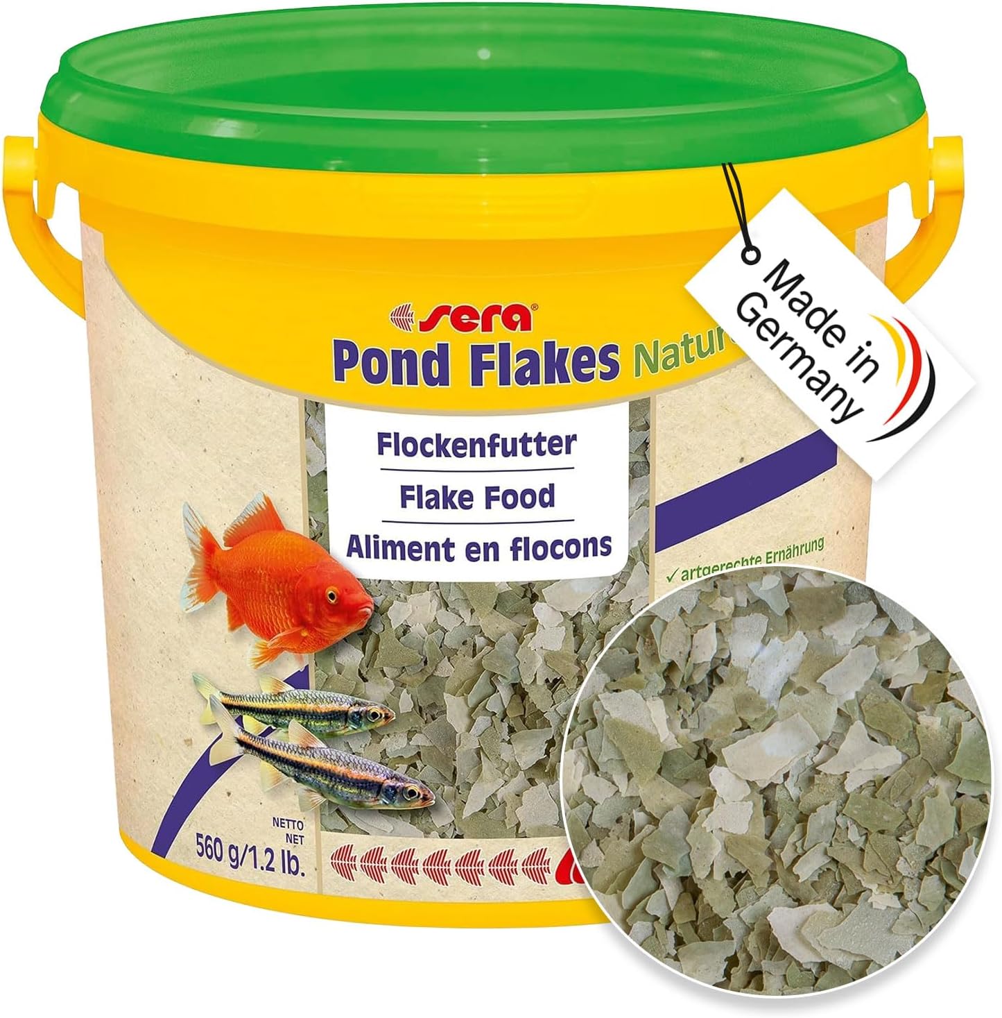 Amazon.com: sera Pond Flakes Fish Food 1.2 lb/3800 ml | Staple Food for ...