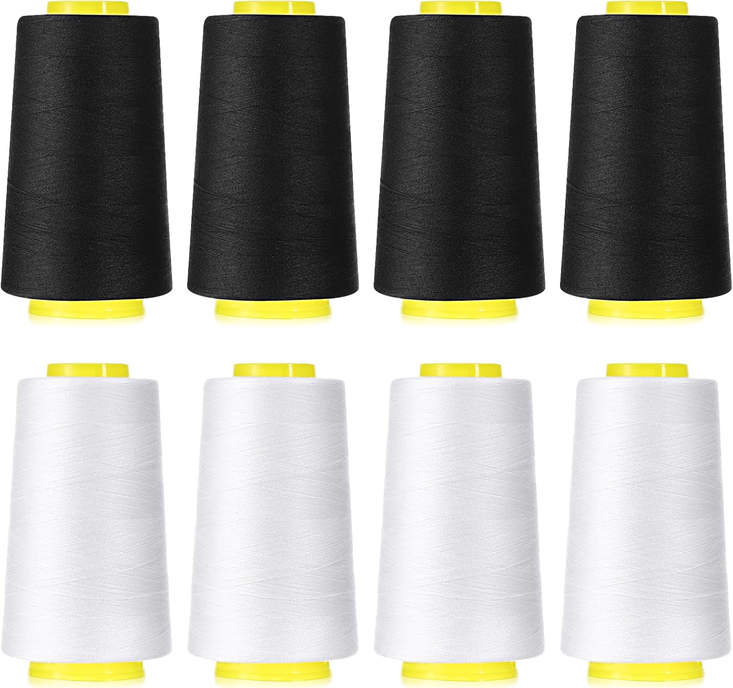 Amazon.com: 8Pcs Black & White Sewing Thread 40S/2 Polyester Sewing ...
