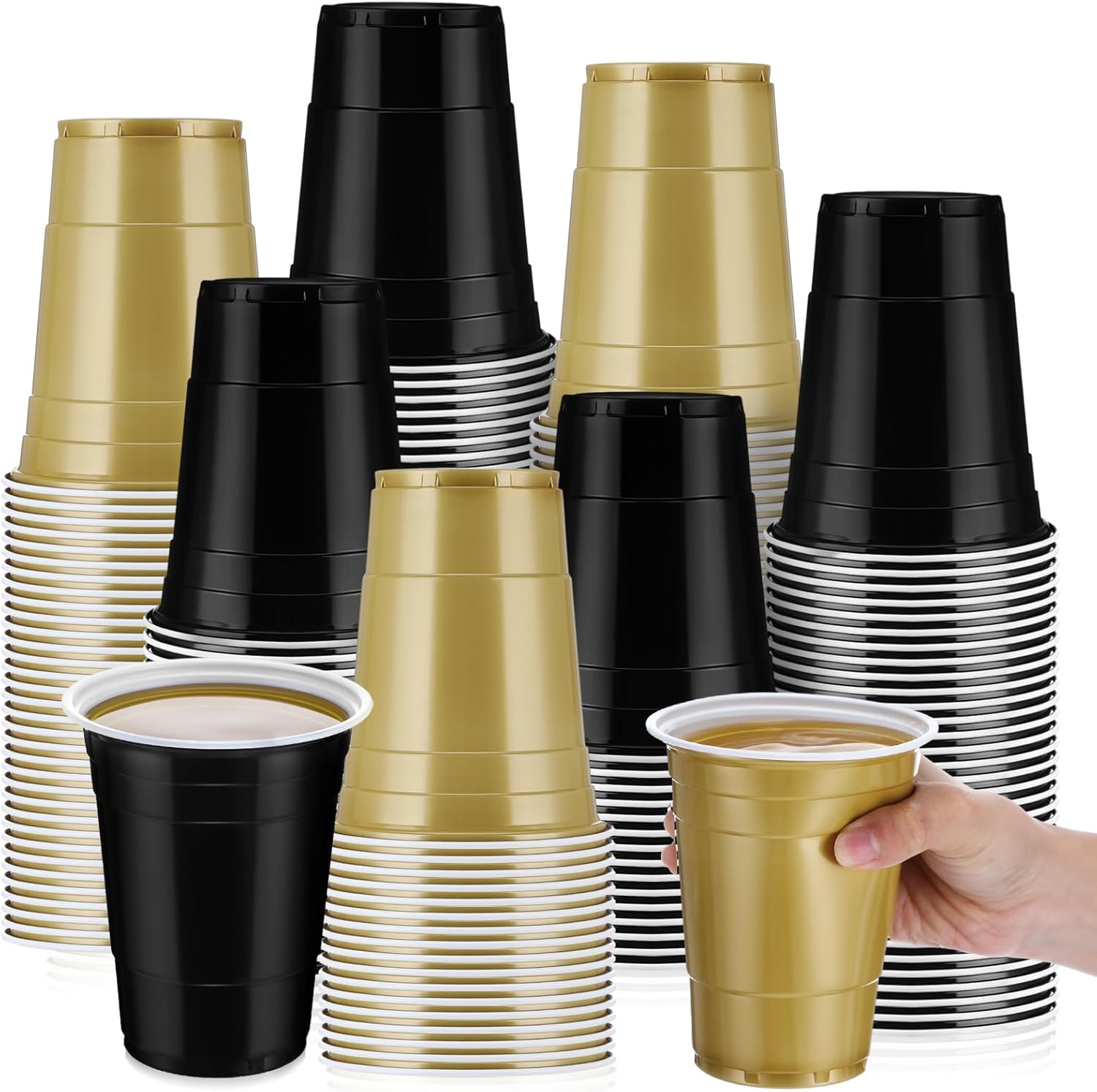 Amazon.com: Sunnychicc 100 Pcs 16 oz Plastic Cups Bulk Graduation Cups ...
