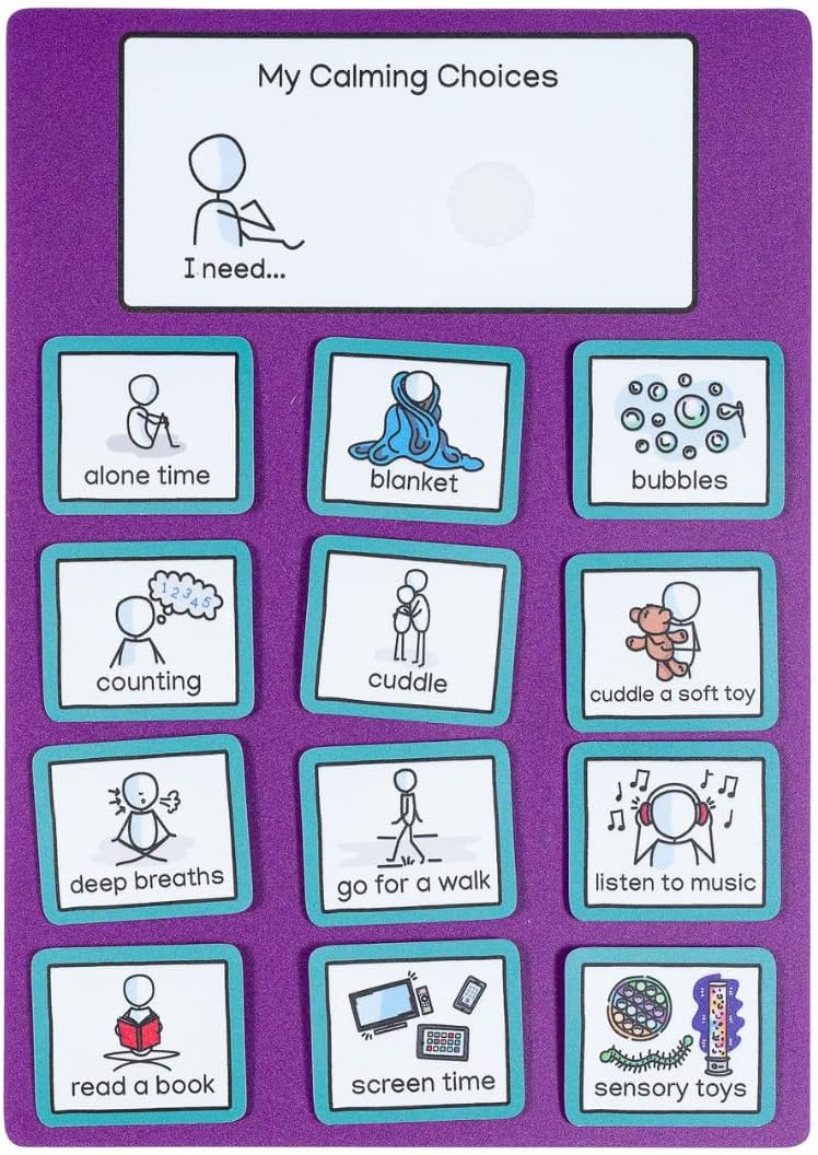 Calming Chart with visual aids or visual supports to support emotional ...