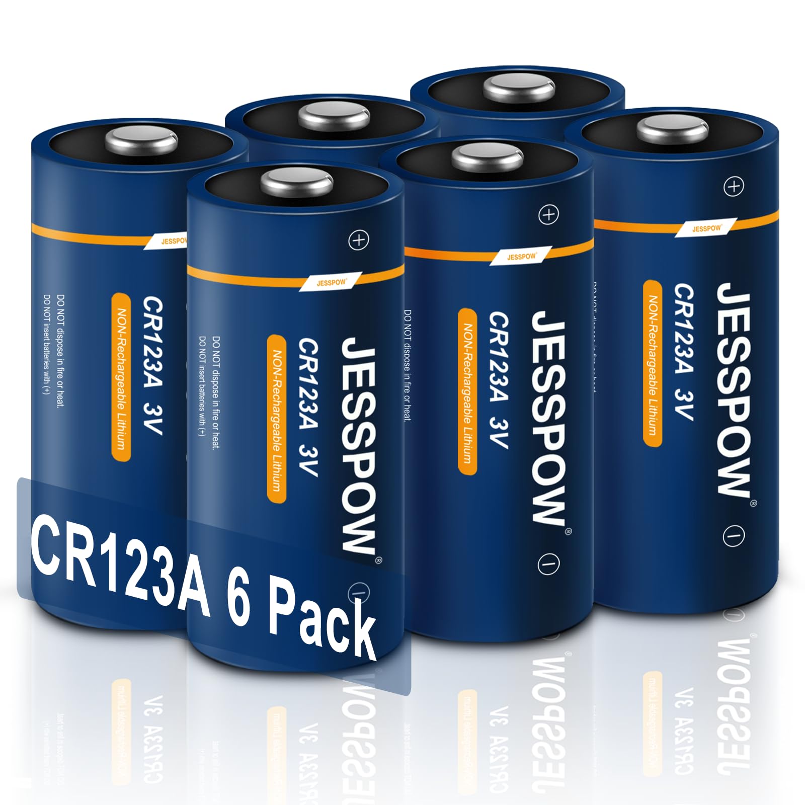 Snapklik.com : JESSPOW CR123A 3V Lithium Battery 6 Pack, 123A Batteries ...