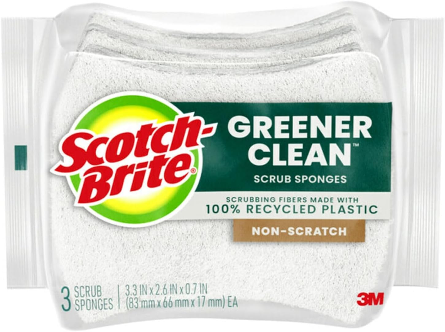 Amazon.com: Scotch-Brite Greener Clean Non-Scratch Scrub Sponge ...