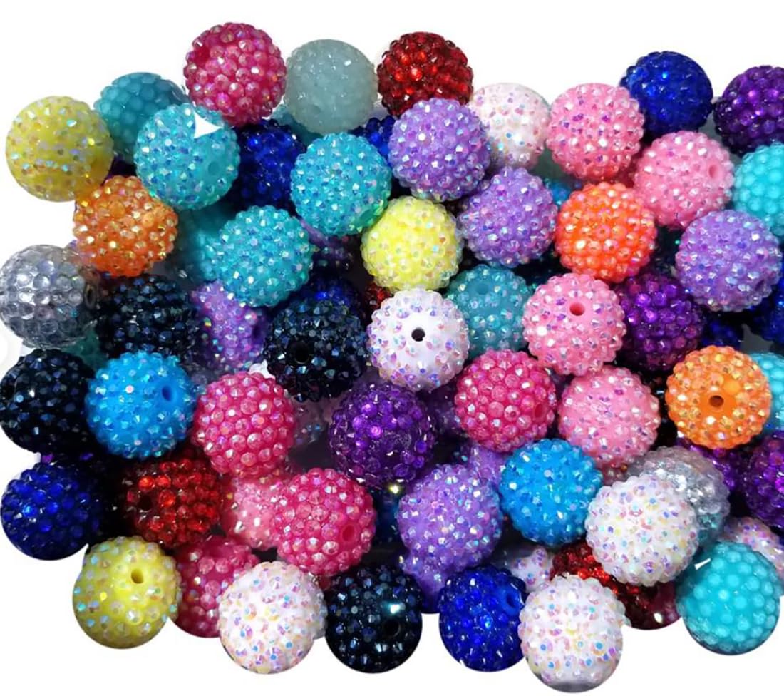 Snapklik.com : Decoendiy 50Pcs Resin Rhinestone Beads, Chunky Bubblegum ...