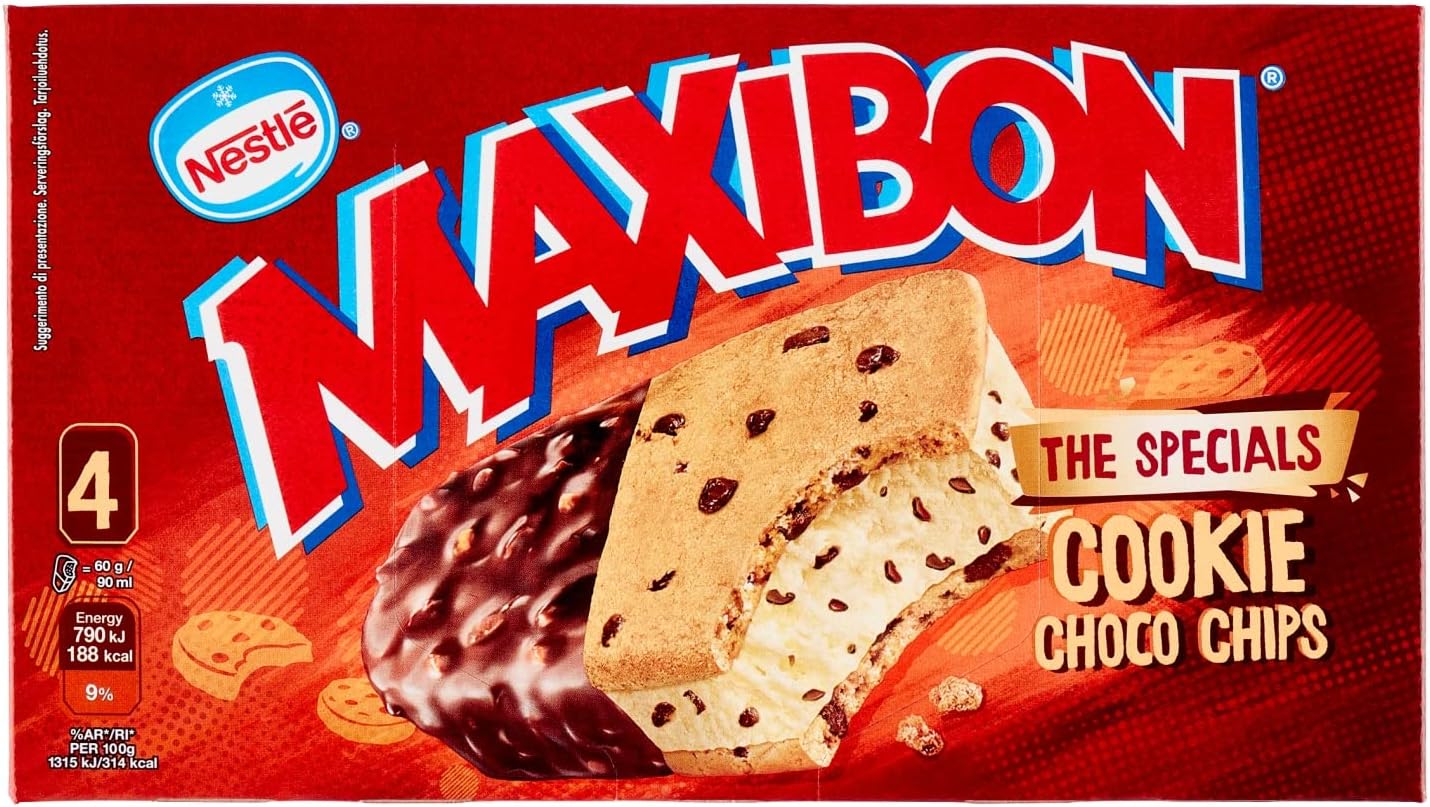 NESTLÉ Maxibon Cookie Choco Chips 4 x 60 g : Amazon.it: Alimentari e ...