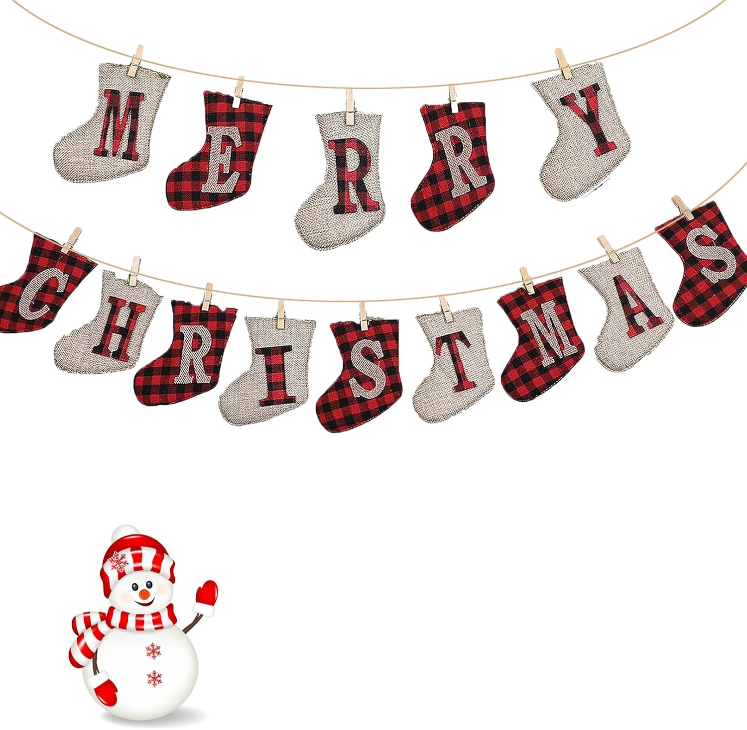 1Pcs Merry Christmas Burlap Sock Shaped Banners,Christmas Sock Shaped ...