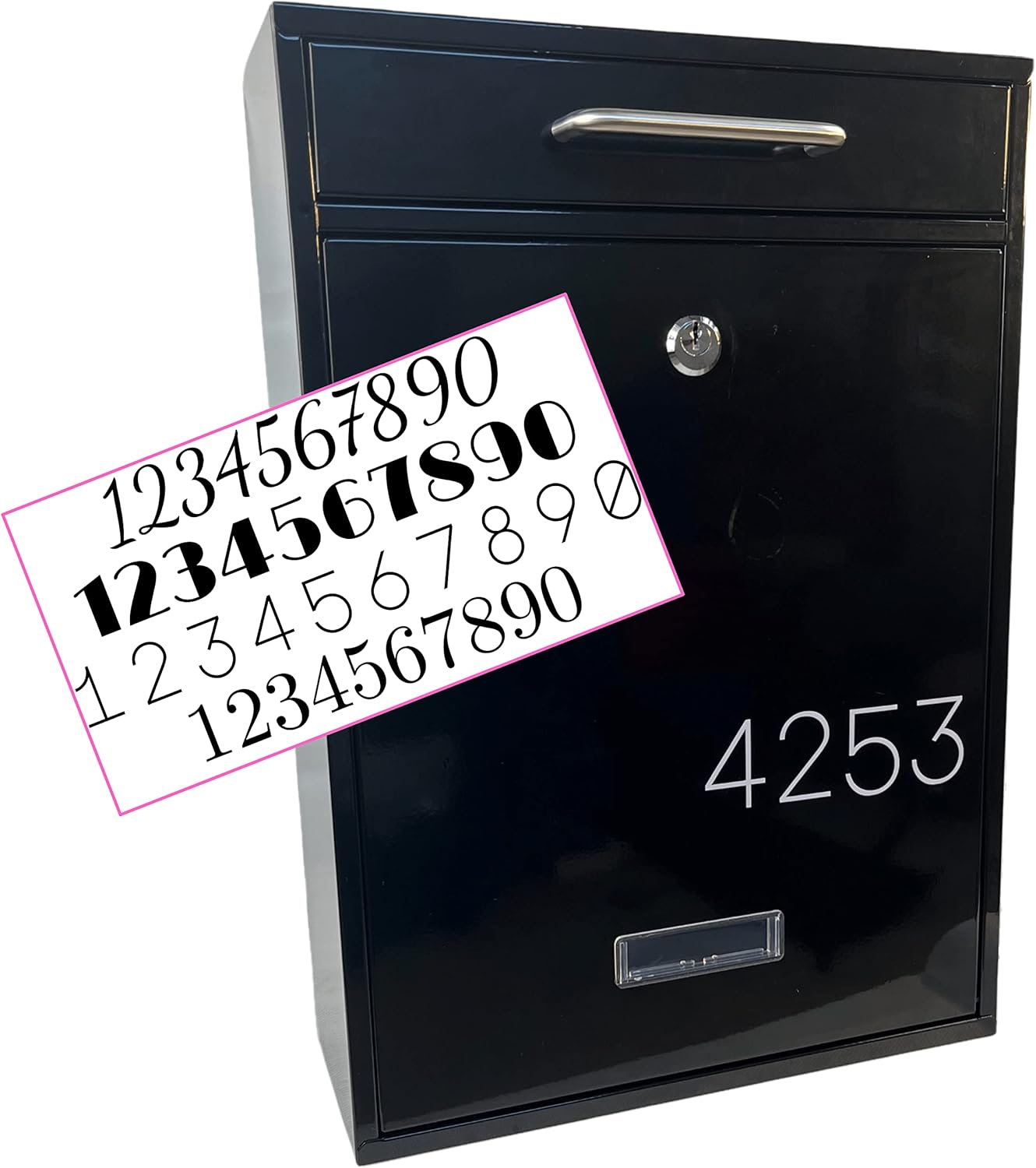 Large Lockable Wall Mounted Mailbox Includes Multiple House Numbers ...