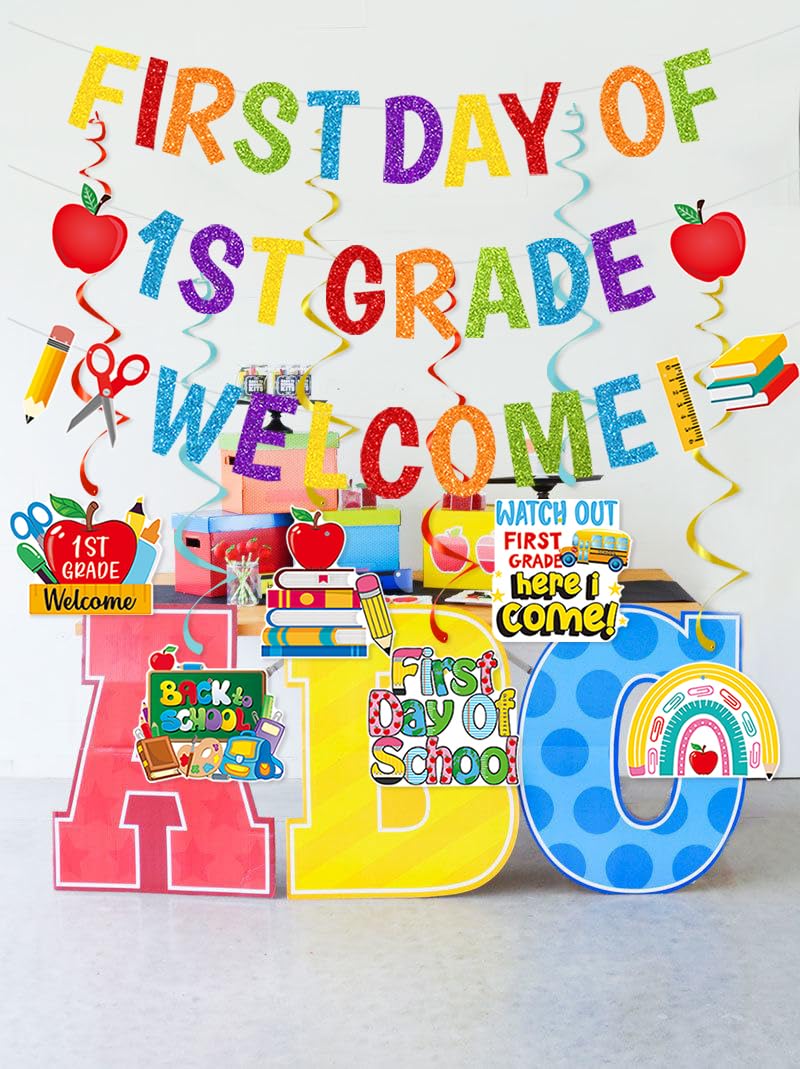 Welcome Back To School Decorations Aazon.co: Welcoe To 1st Grade Banner ...