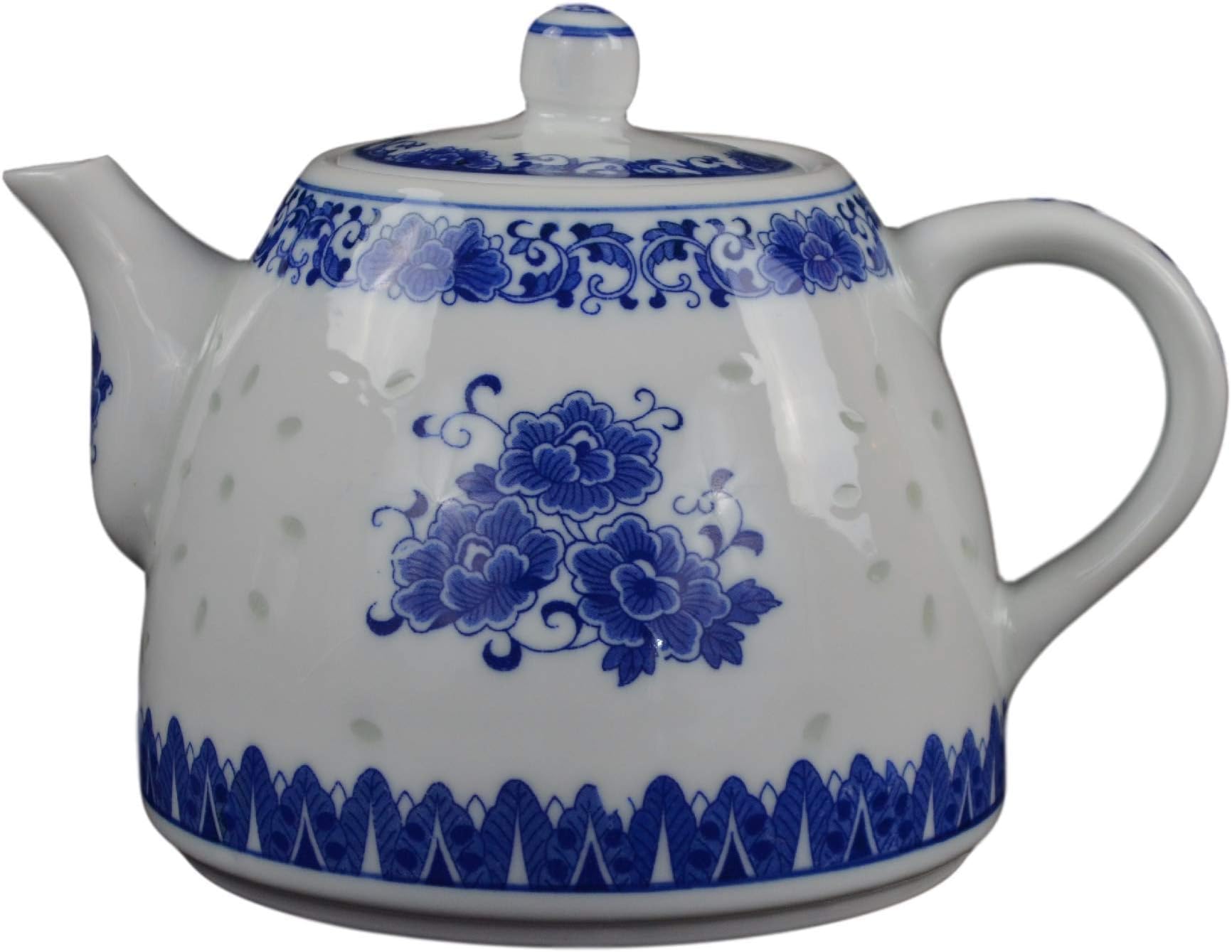 Amazon.com | Large Teapot Blue and White Porcelain Tea Pot 6 Cup Store ...