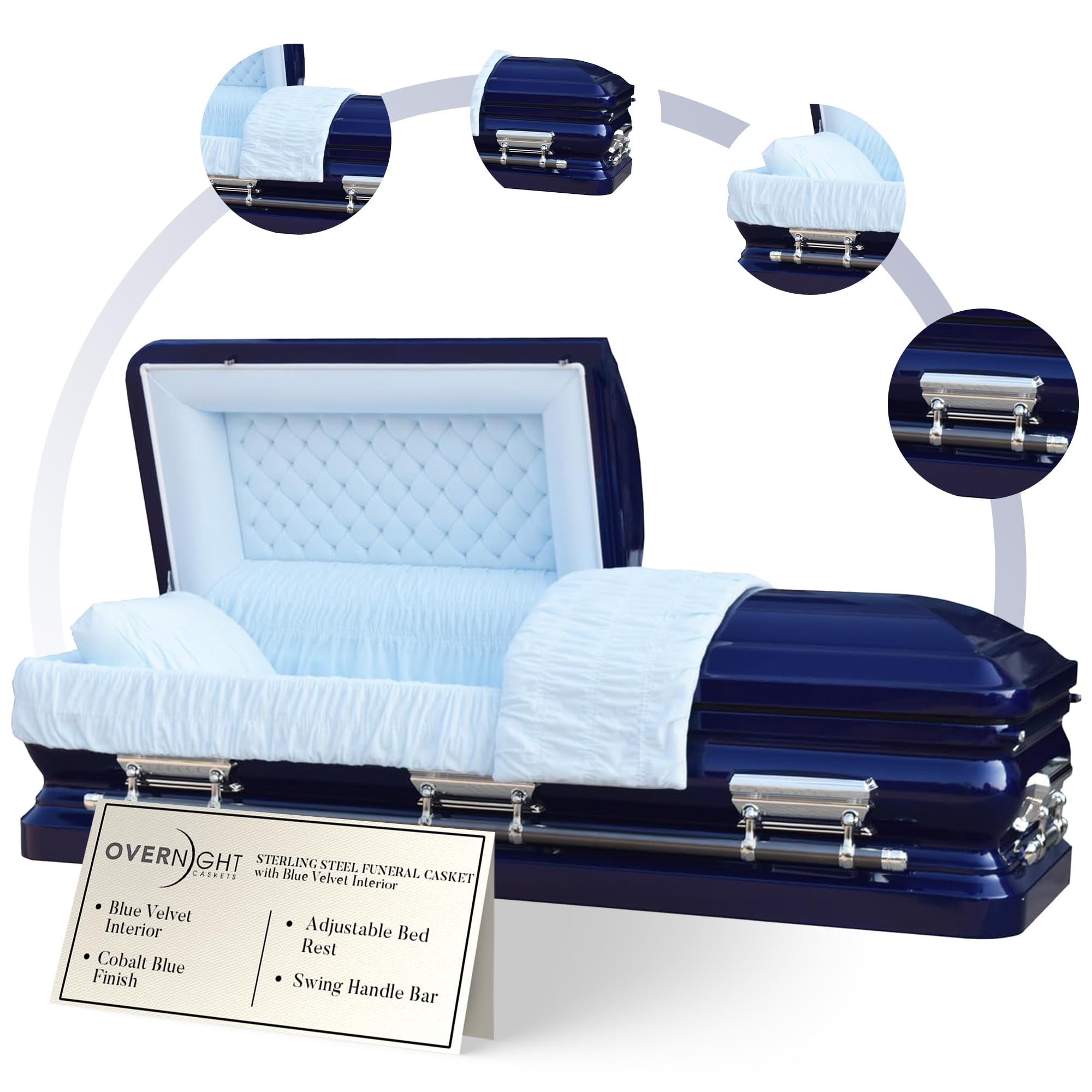 Amazon.com: Overnight Caskets - Sterling Steel Funeral Casket Cobalt ...