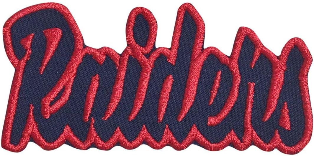 Amazon.com: (2" x 4") Raiders - Navy Blue/Red Embroidered Iron on Patch