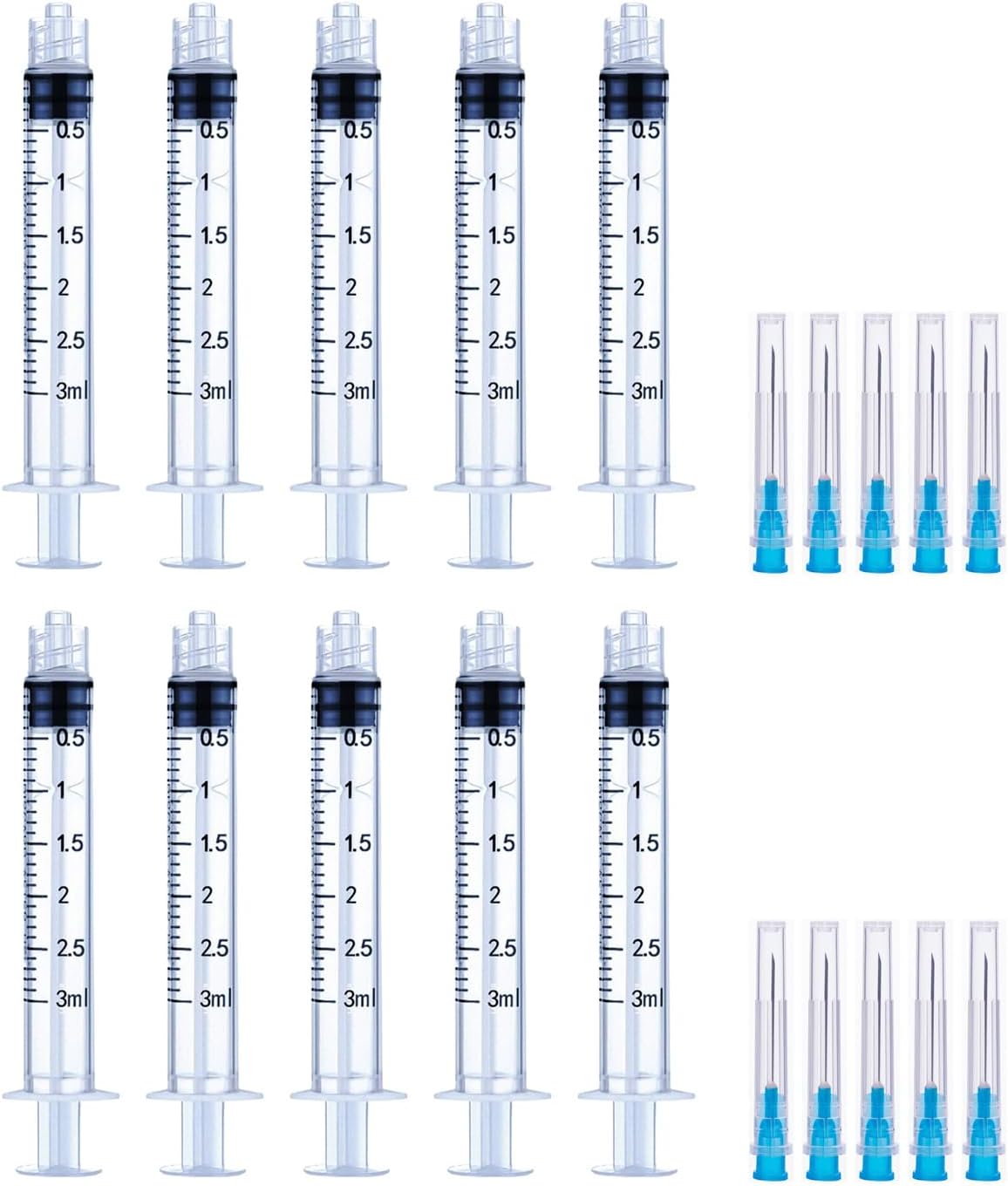 Amazon.com: 10 Pack 3ml Syringes with Needle - 25G, 1.0 inch Needle ...