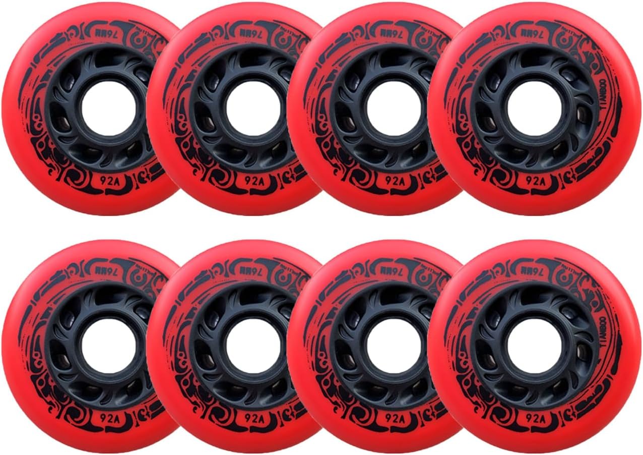 Amazon.co.jp: N/A インラインスケート用ホイール（8枚セット）、様々なサイズと色で利用可能、72mm 76mm 80mm ...