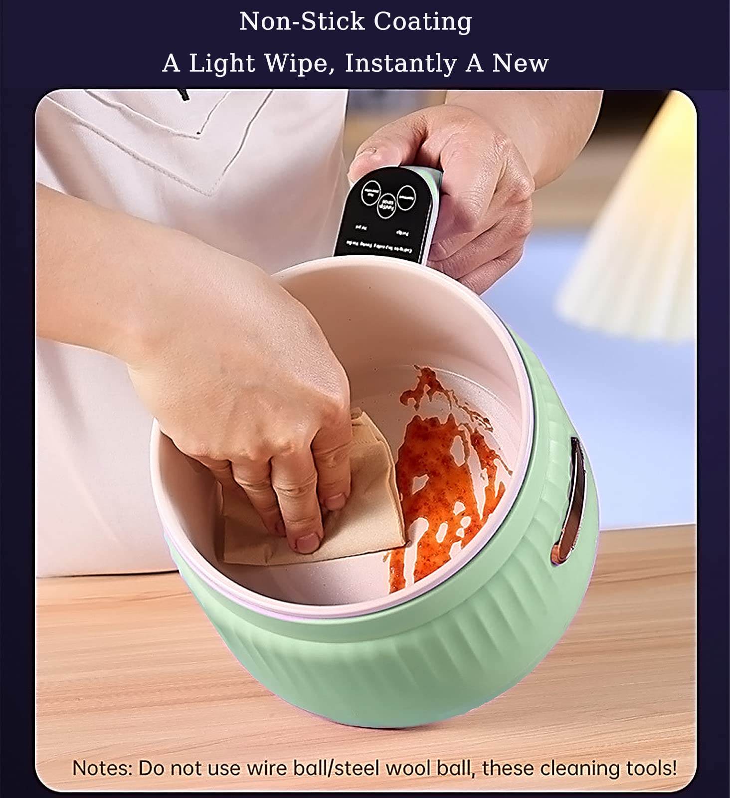 Electric Hot Pot,1.6L Portable Electric Skillet with Nonstick Coating ...