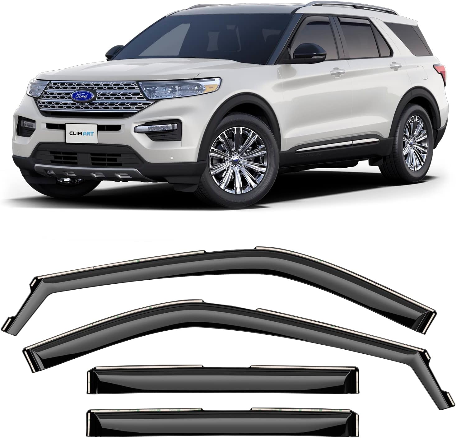 Amazon.com: CLIM ART in-Channel Incredibly Durable Rain Guards for Ford ...