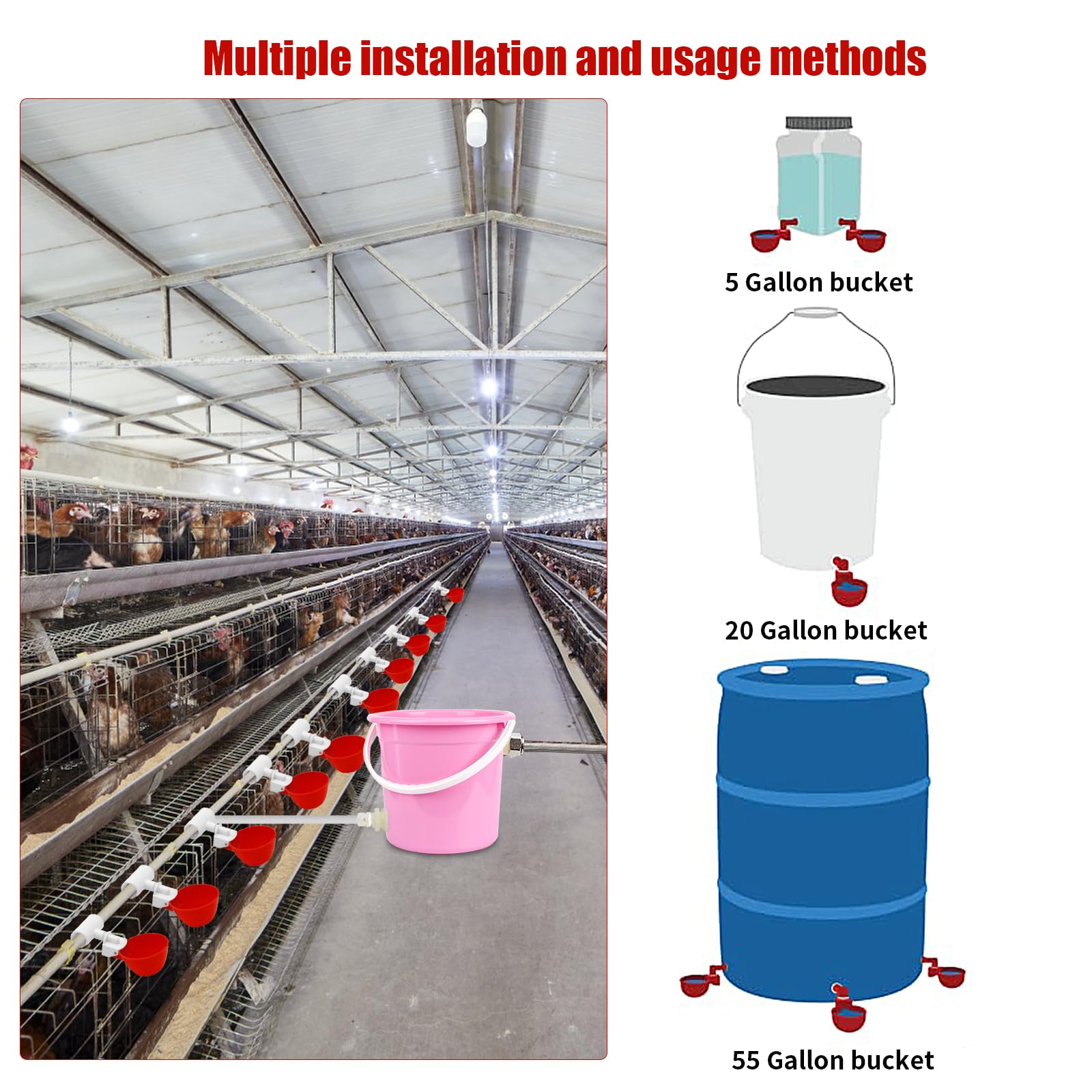 Snapklik.com : Automatic Chicken Waterer Feeder Complete Set, Poultry ...