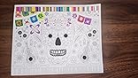 Amazon.com: HOWAF 24 PCS Sugar Skull Day of The Dead Coloring Placemats ...