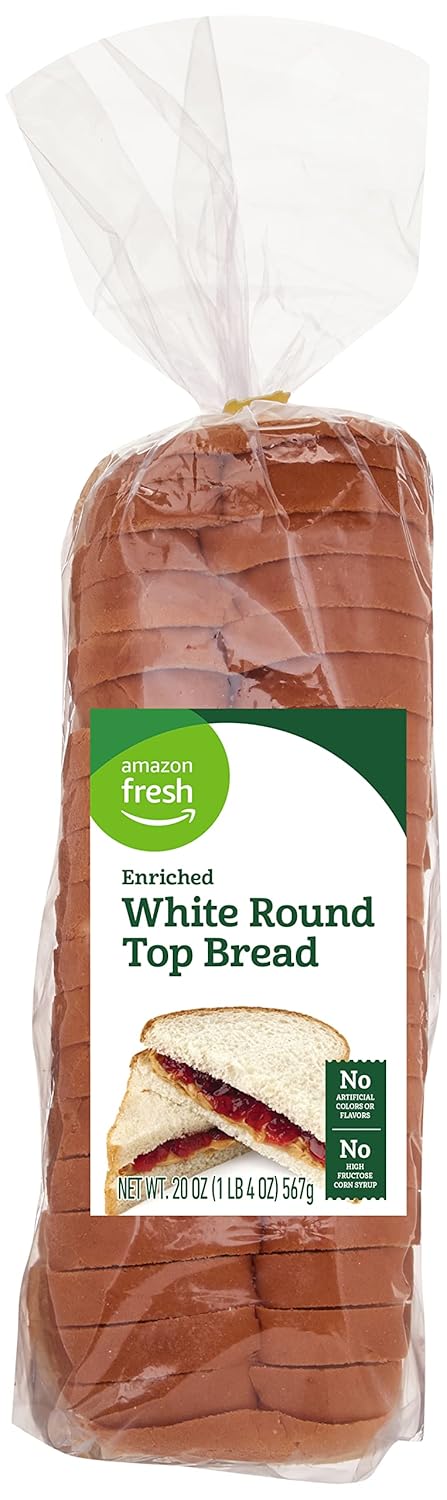 Amazon.com: Amazon Fresh, White Round Top Bread, 20 Oz : Grocery ...